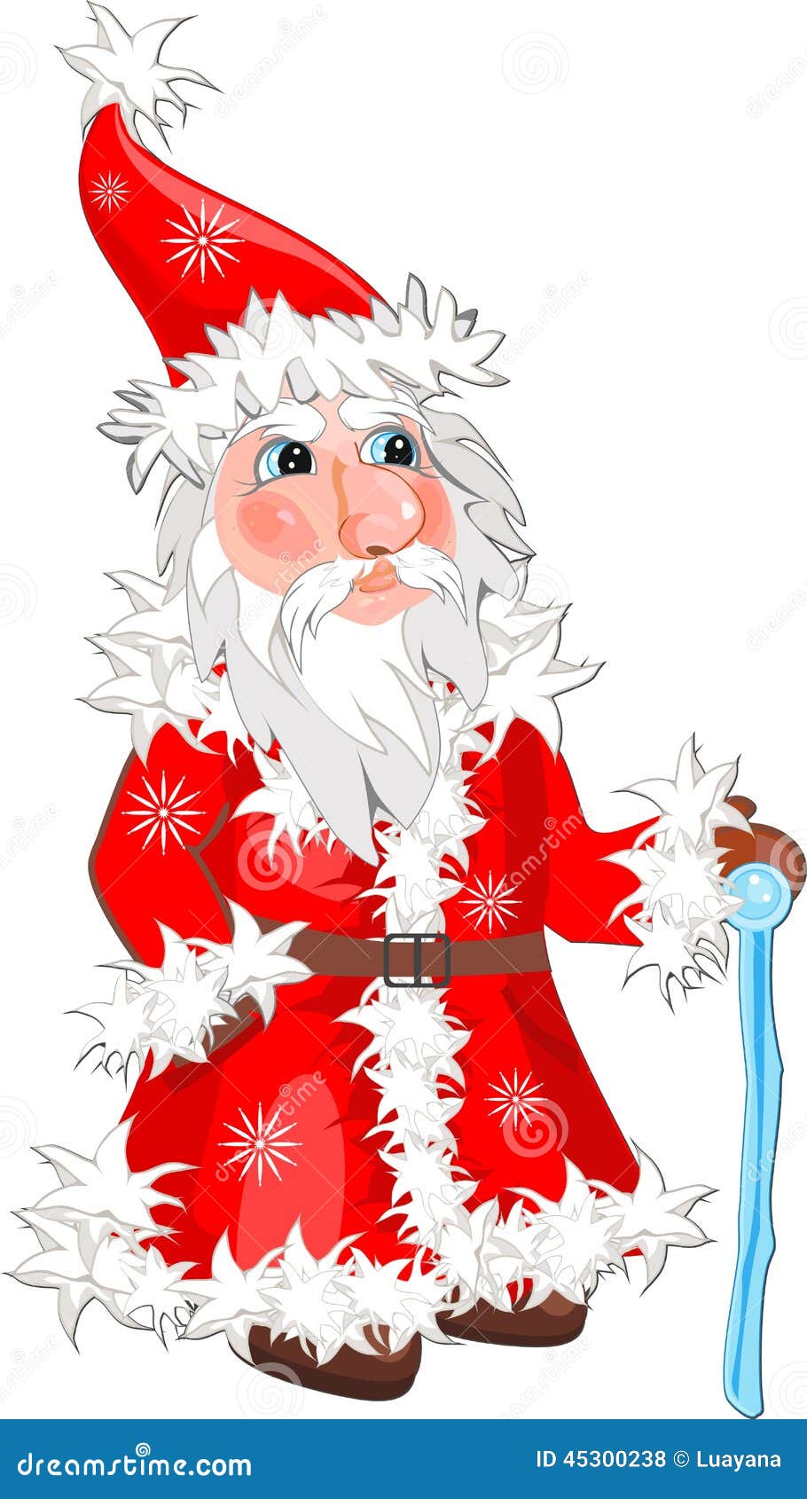 Kind Santa Claus Portrait Looking New Year Illustration Cartoon ...