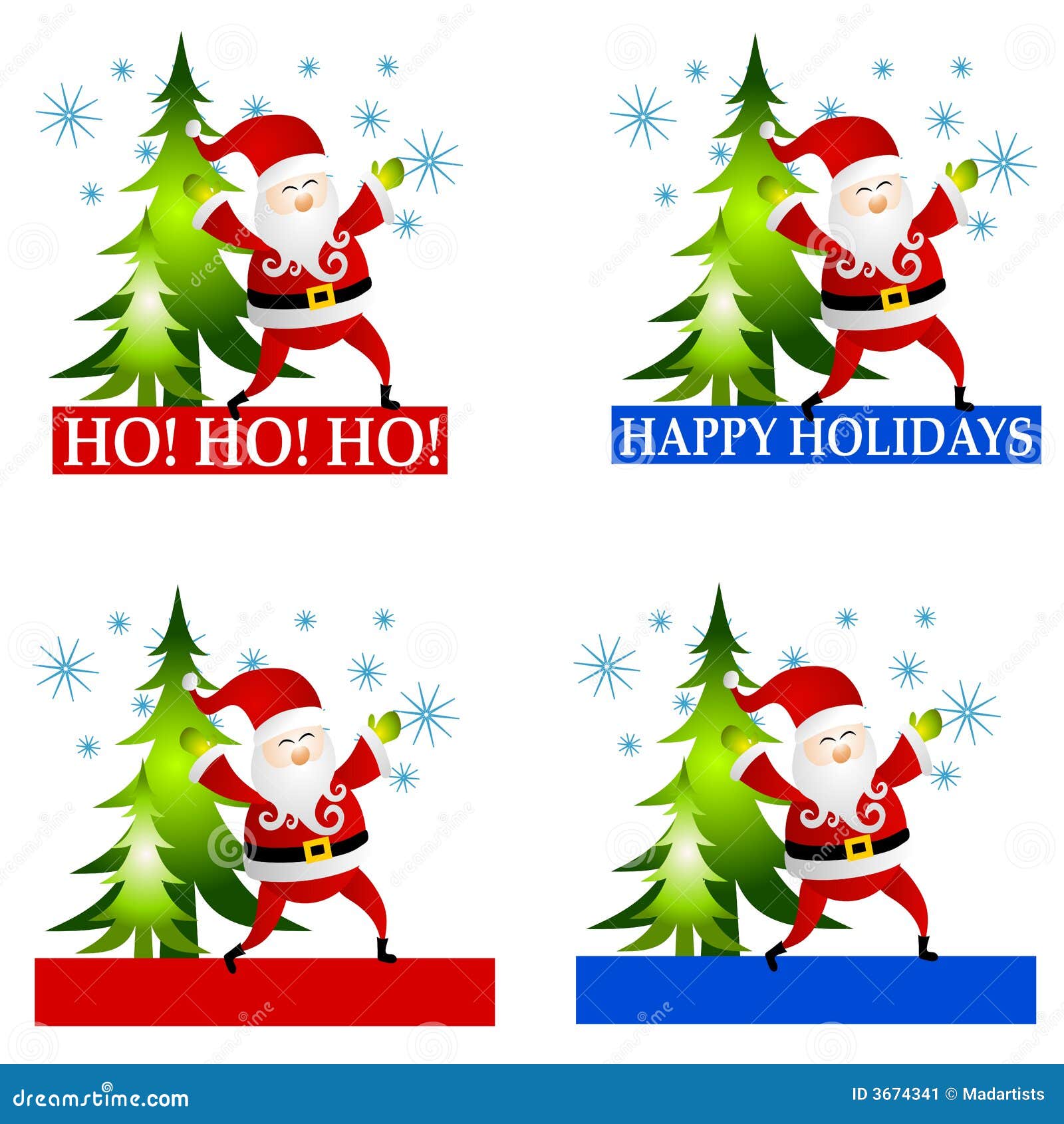 Santa Claus Labels or Logos Clip Art Stock Illustration - Illustration ...