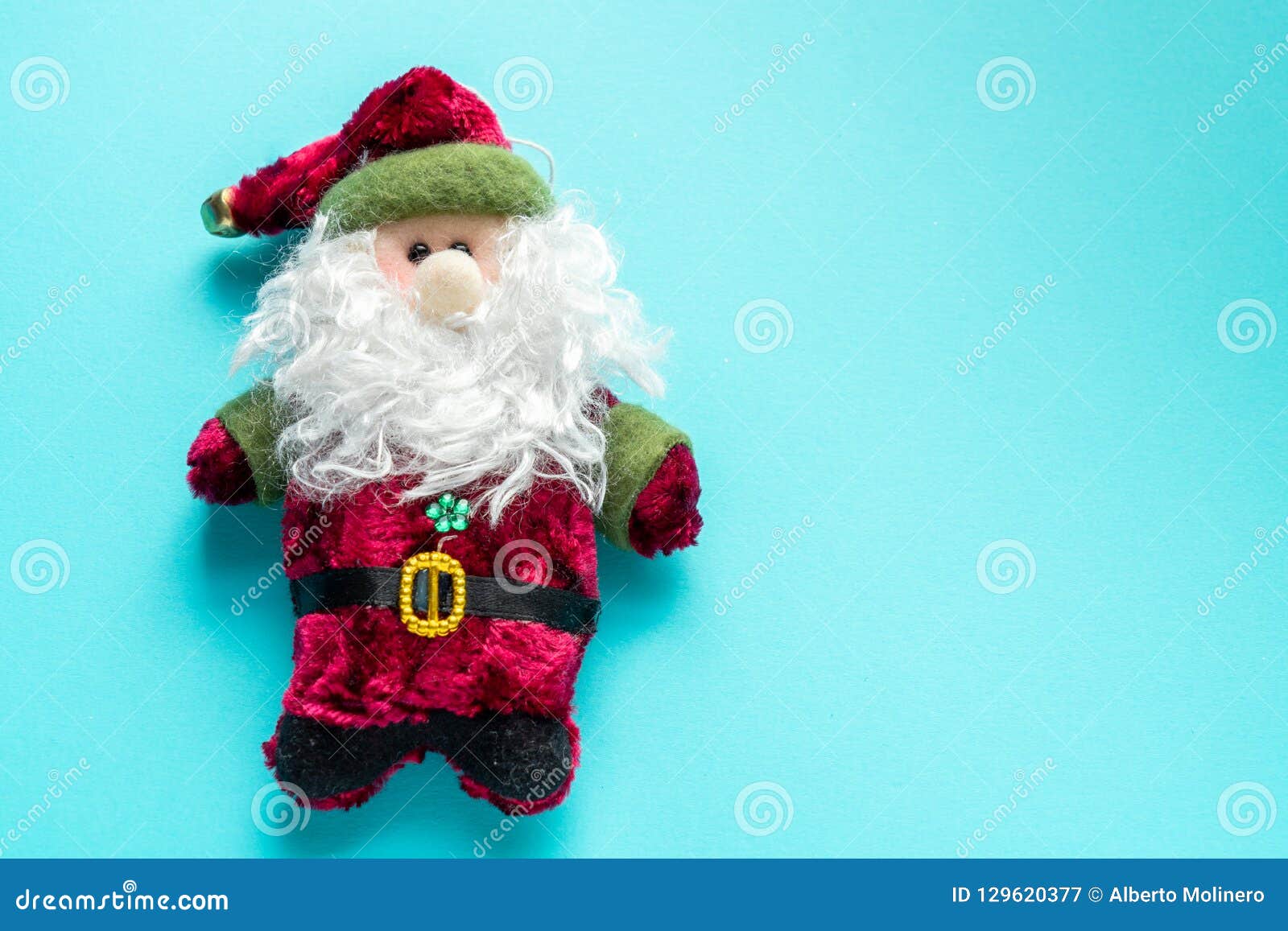 Santa Claus Left Side on Blue Background Stock Image - Image of merry ...