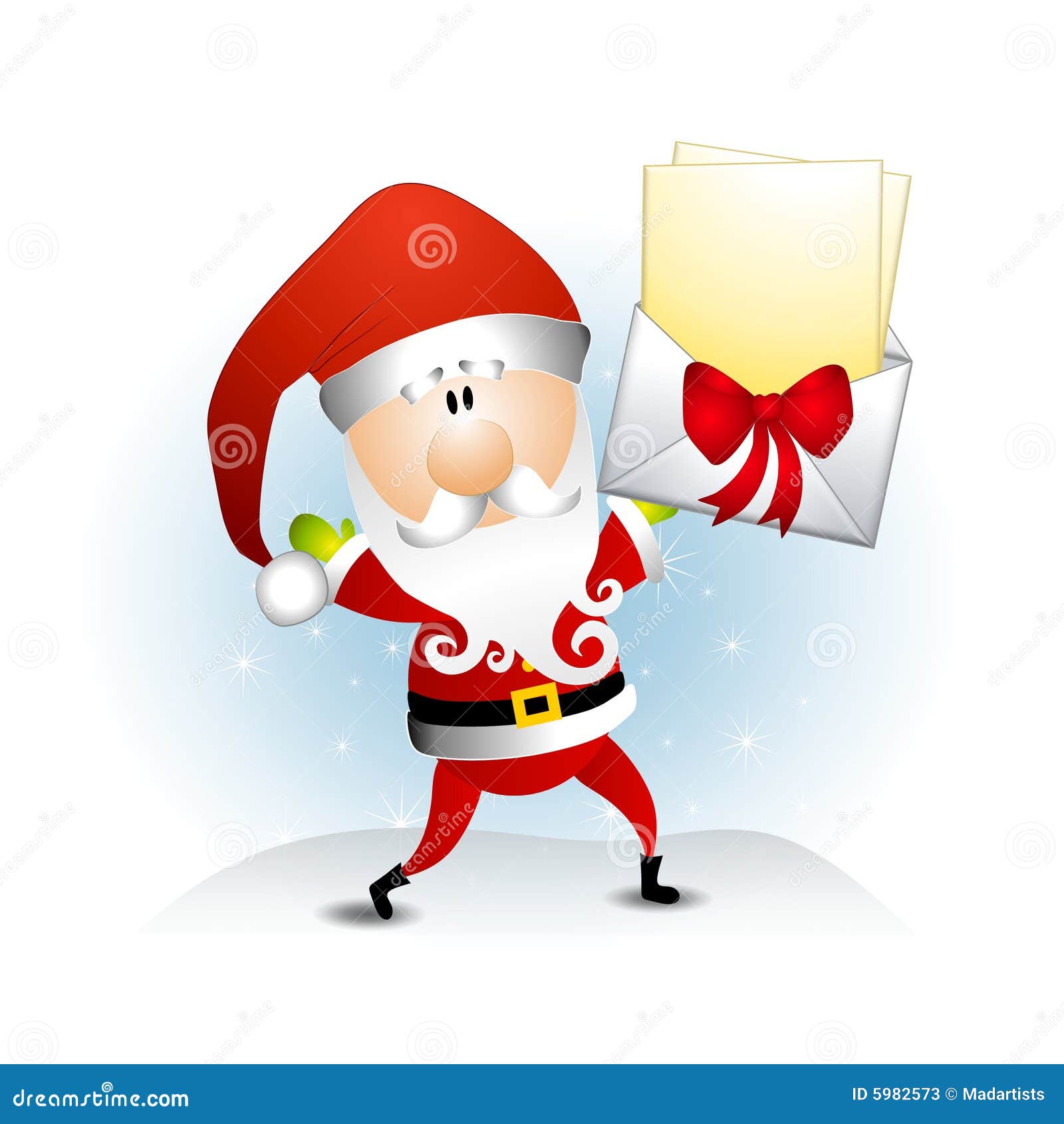 Santa And Letters Cartoon Vector | CartoonDealer.com #34888709