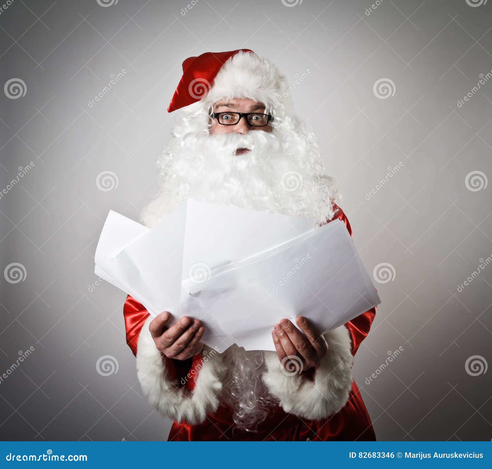 Santa Claus and letters stock photo. Image of list, mail - 82683346