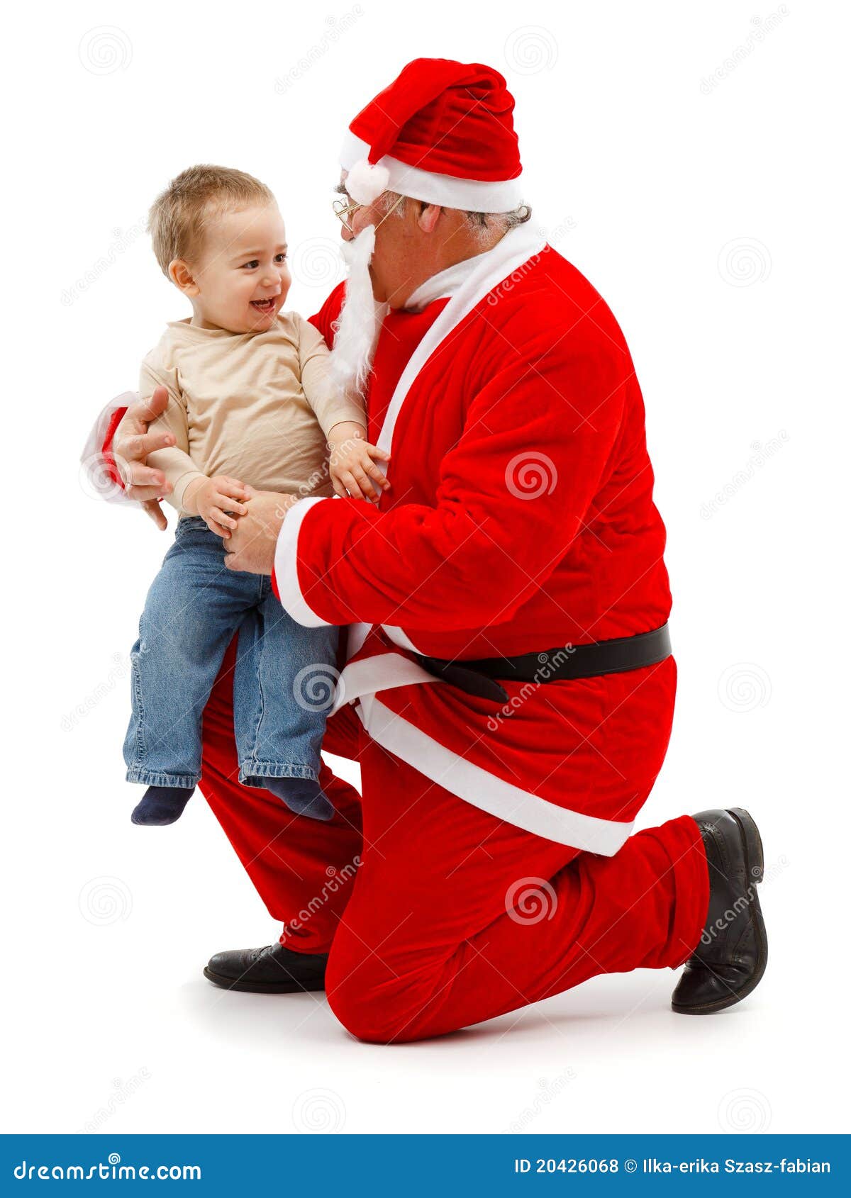 Santa Claus and little boy stock photo. Image of laugh - 20426068