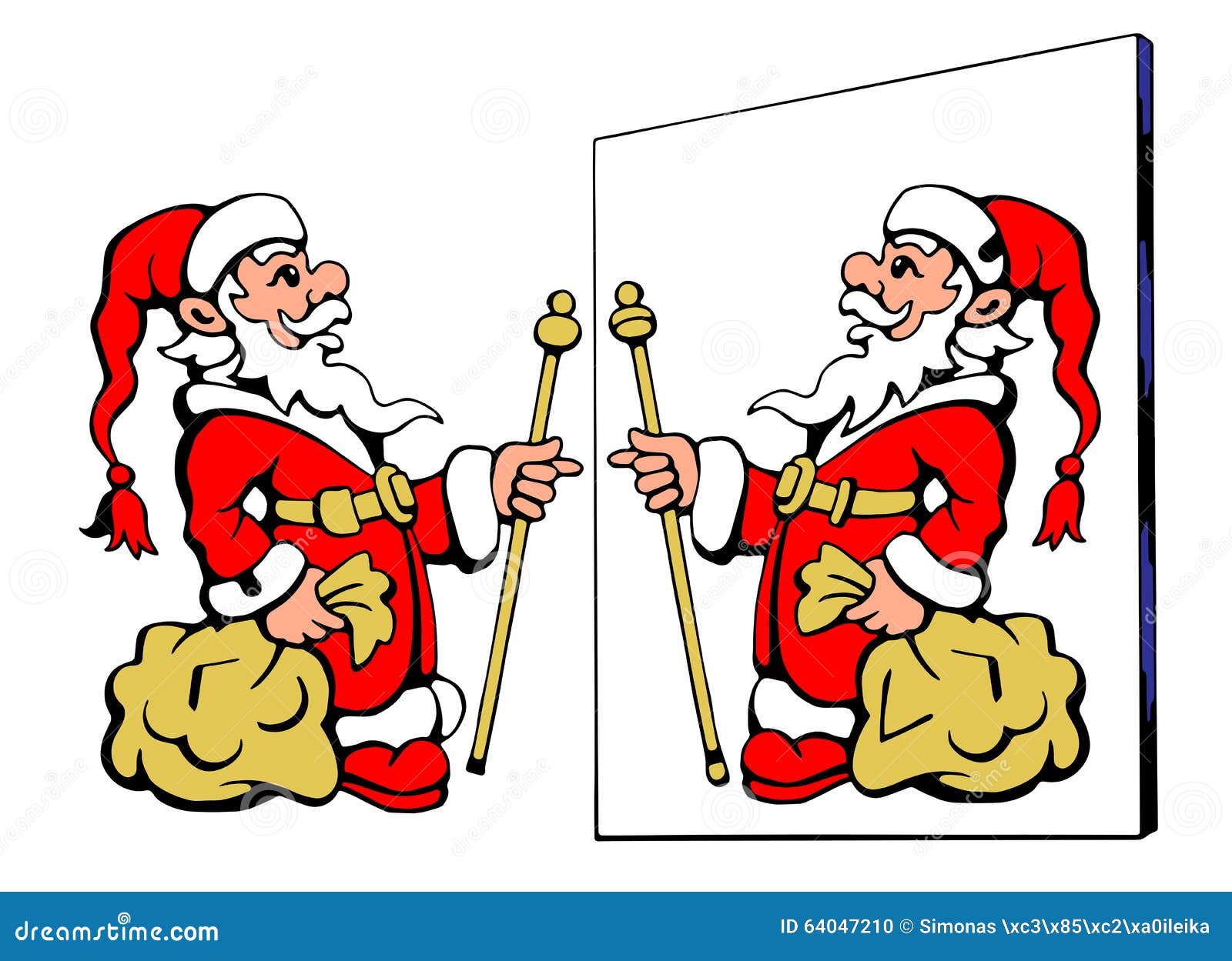Santa Claus Looking at the Wrong Mirror Stock Illustration ...