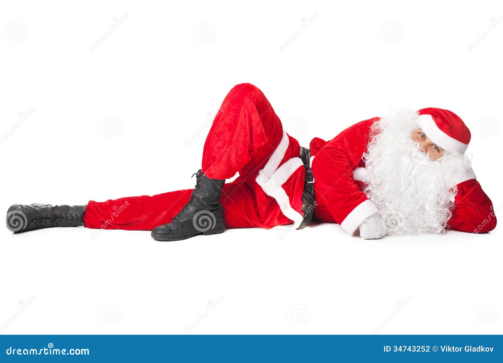 Santa Claus lying stock photo. Image of culture, greeting - 34743252