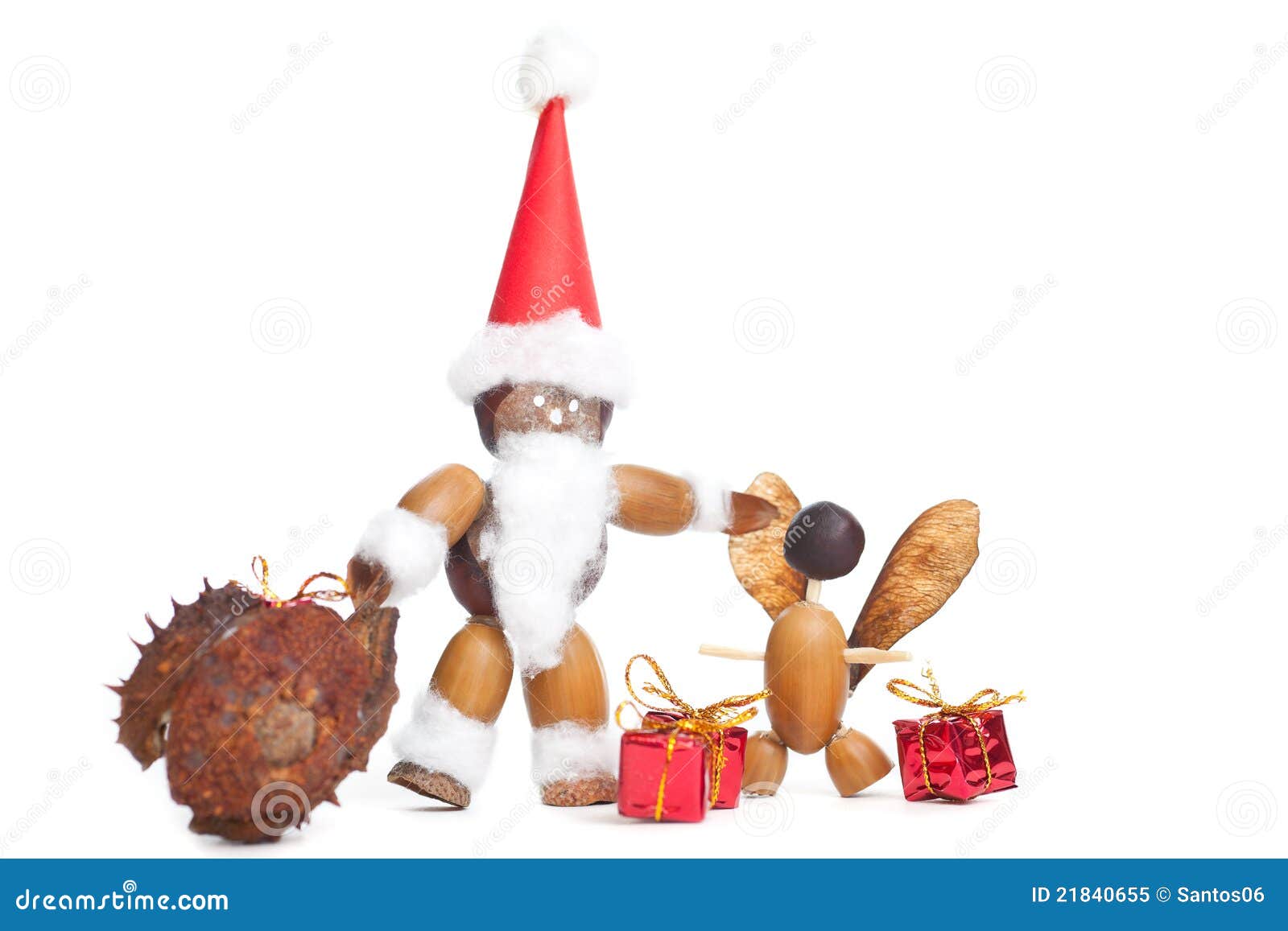 Santa Claus Made of Chestnuts,acorns and Beechnuts Stock Image - Image ...
