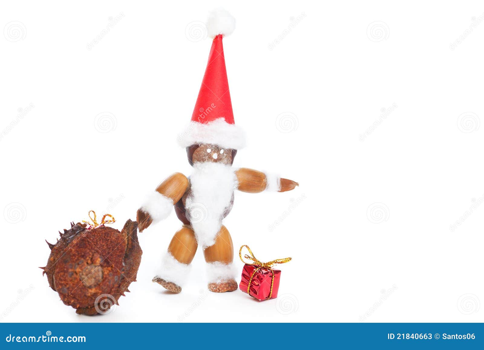 Santa Claus Made of Chestnuts,acorns and Beechnuts Stock Image - Image ...