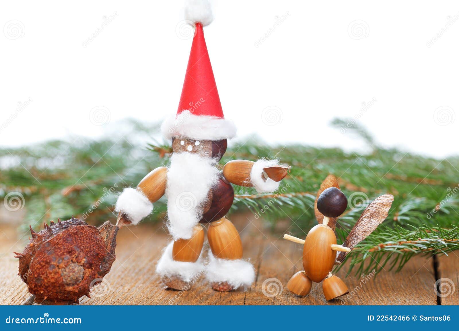 Santa Claus Made of Chestnuts,acorns,beechnuts Stock Photo - Image of ...