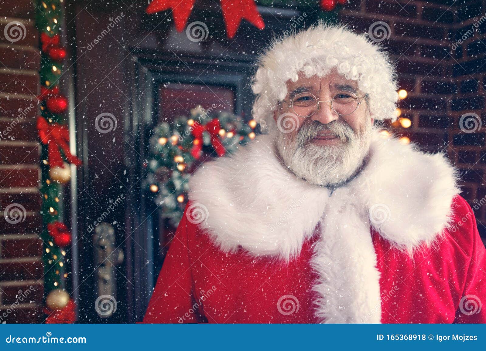 Santa Claus in Magic Christmas Night Stock Photo - Image of ...