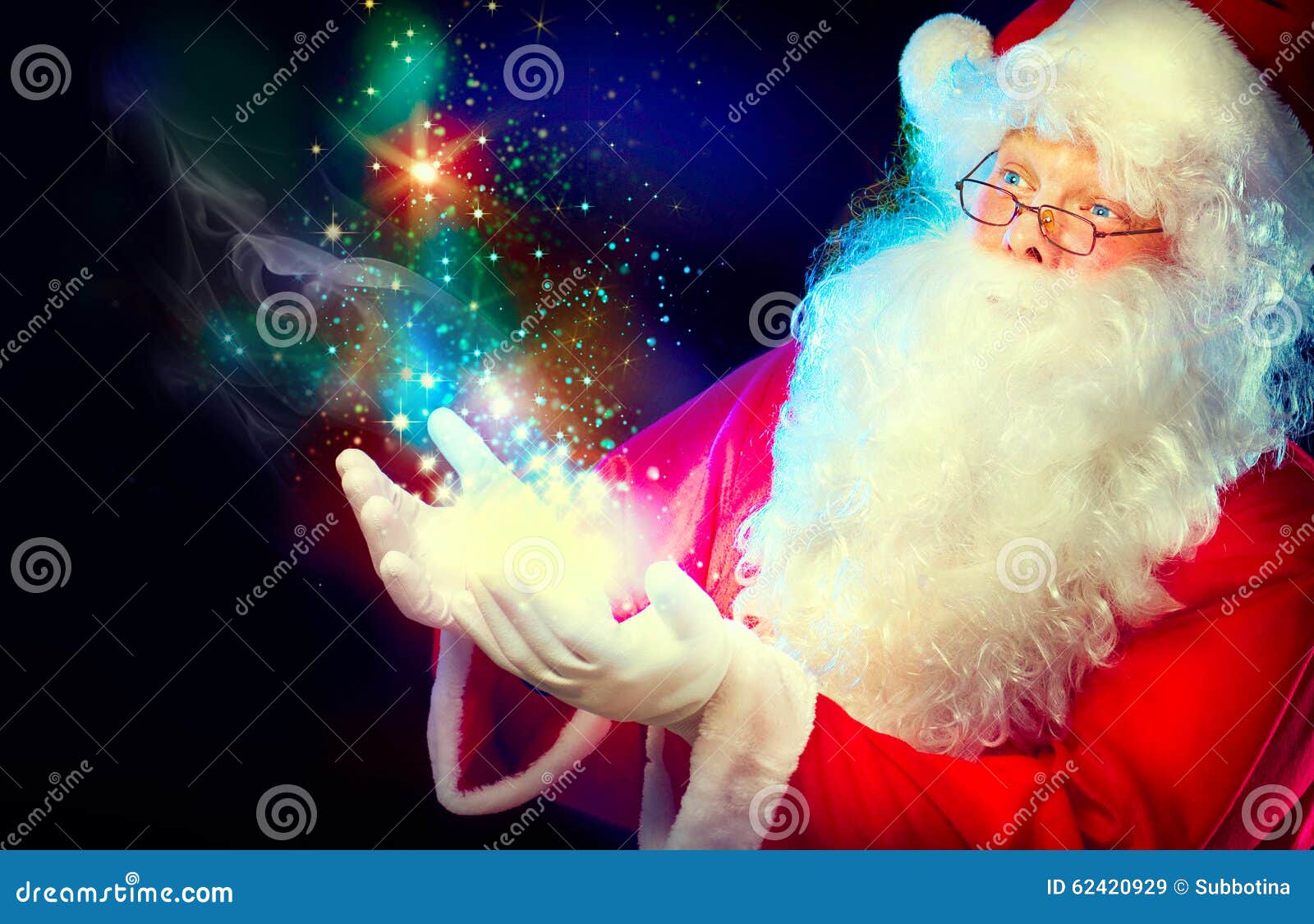 Santa Claus with Magic in His Hands Stock Image - Image of celebration ...