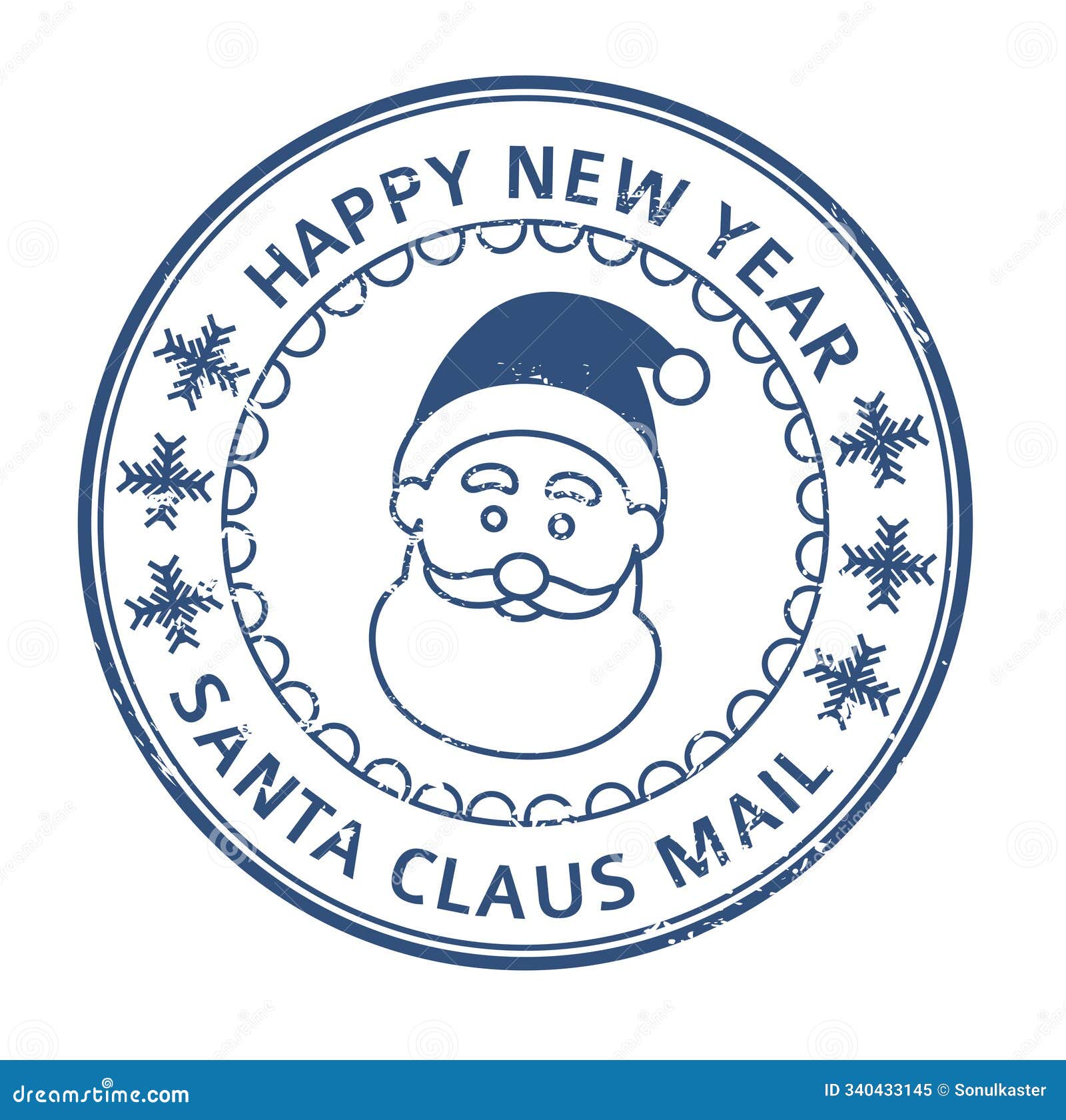 Santa Claus Mail Stamp Vector Stock Illustration - Illustration of ...