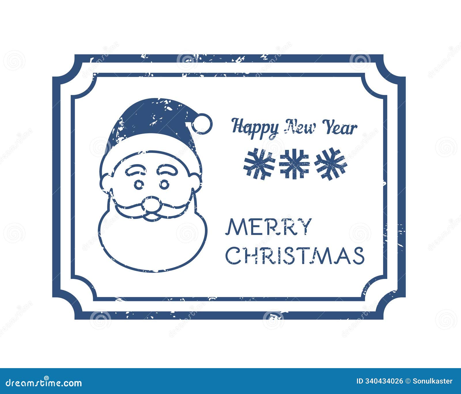 Santa Claus Mail Stamp Vector Stock Illustration - Illustration of ...