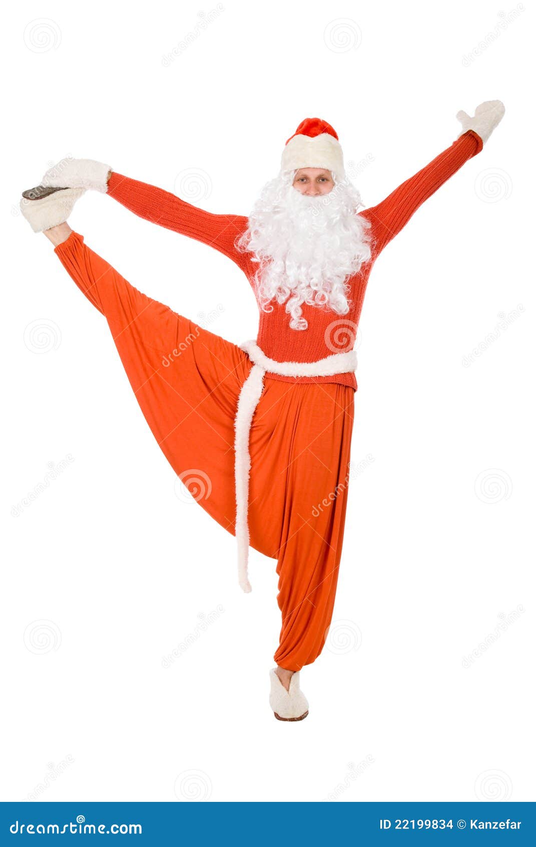 Santa Claus is making yoga stock photo. Image of isolation - 22199834