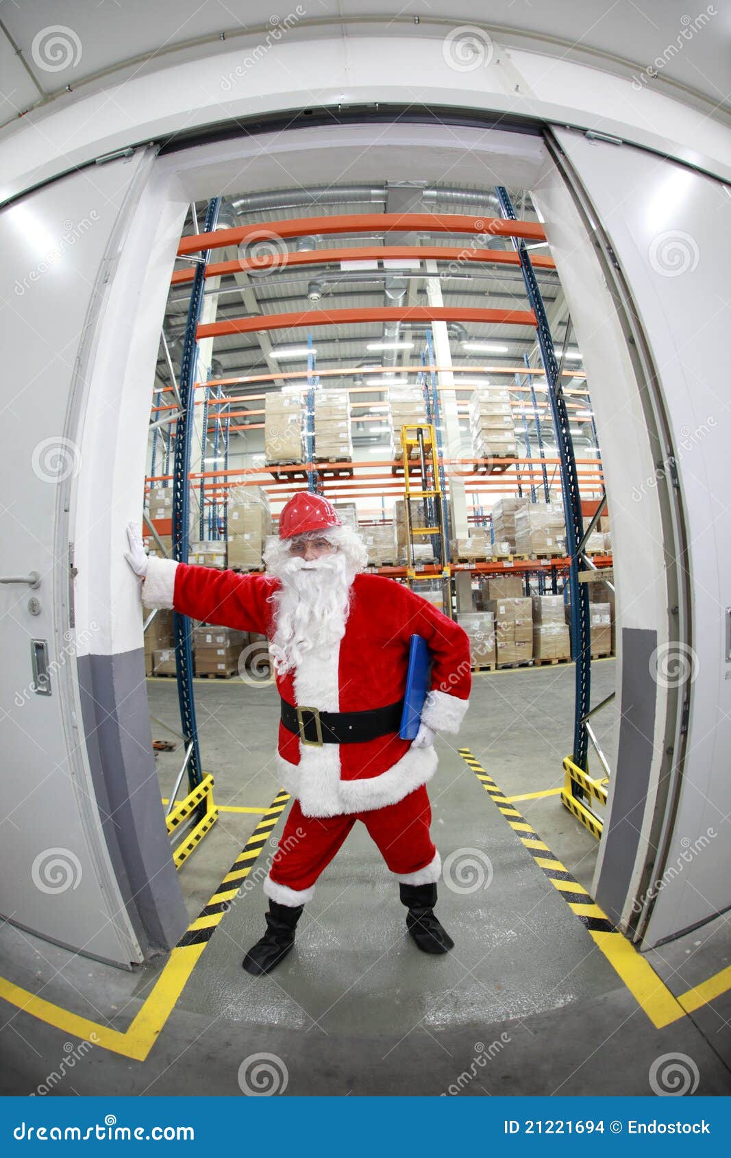 Santa Claus Manager in Storehouse Stock Photo - Image of commercial ...