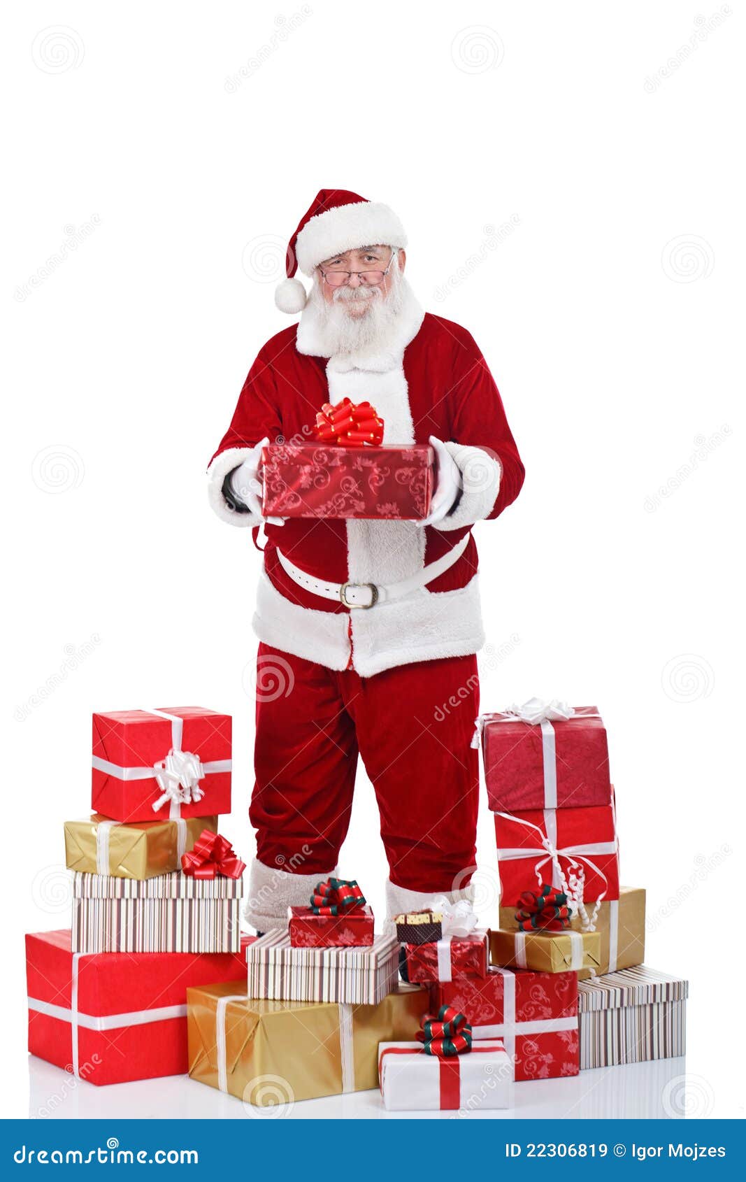 Santa Claus with Many Presents Stock Image - Image of cheerful, father ...