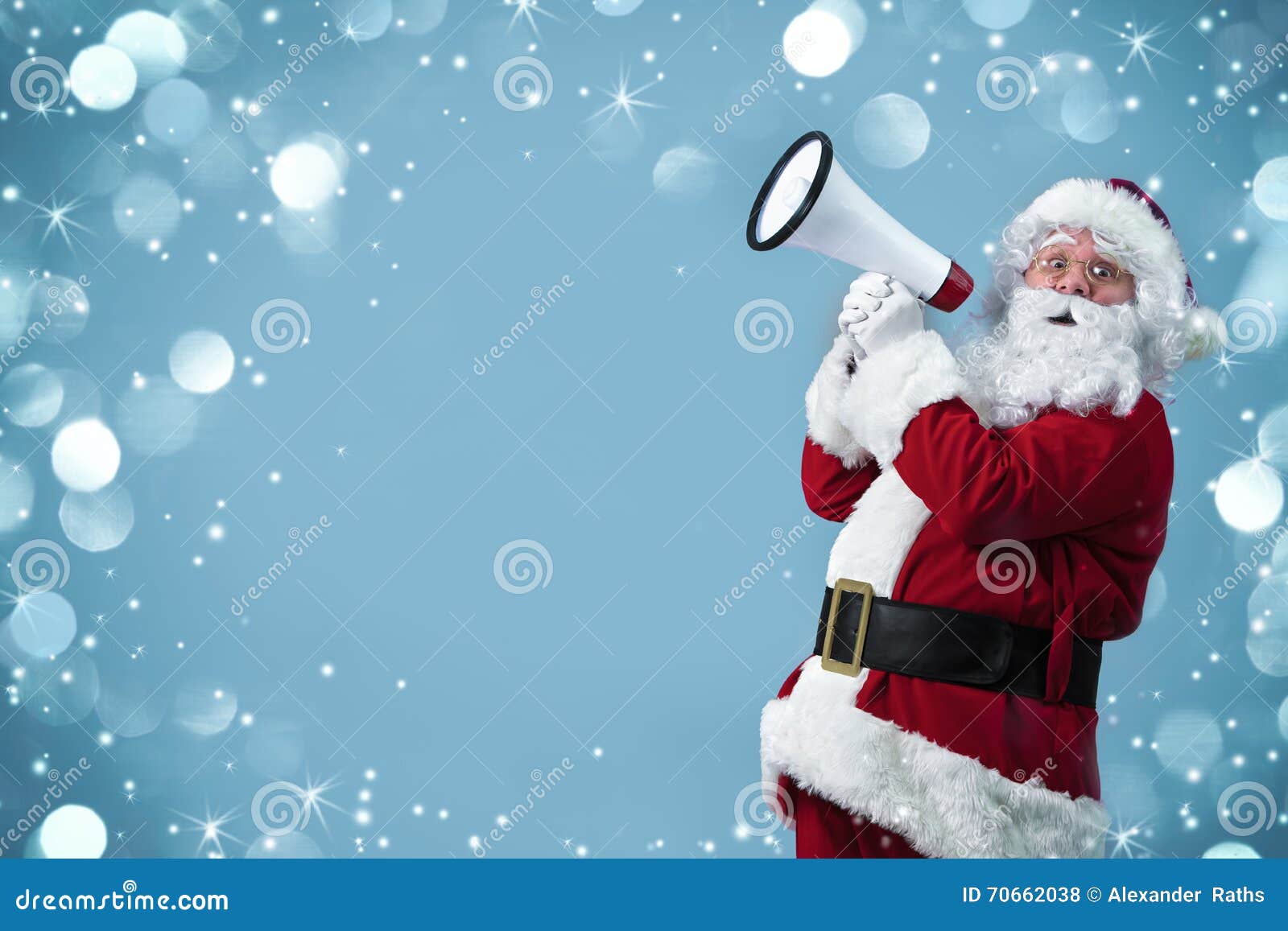 Santa Claus with a Megaphone Stock Photo - Image of communicate, noise ...