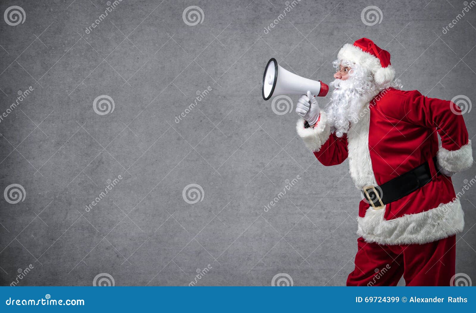 Santa Claus with a Megaphone Stock Image - Image of merry, background ...