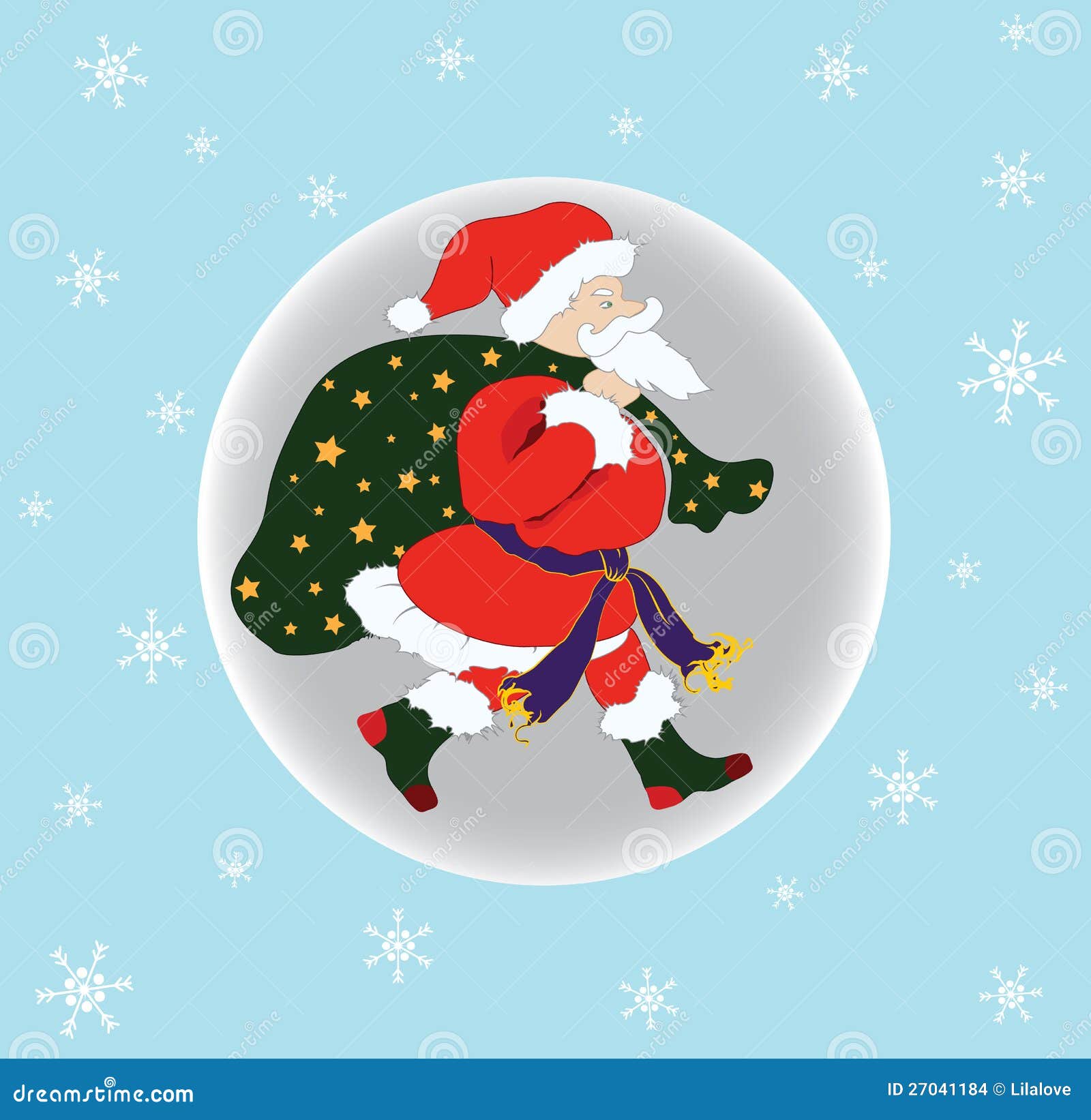 Santa Claus and Moon stock vector. Illustration of landscape - 27041184