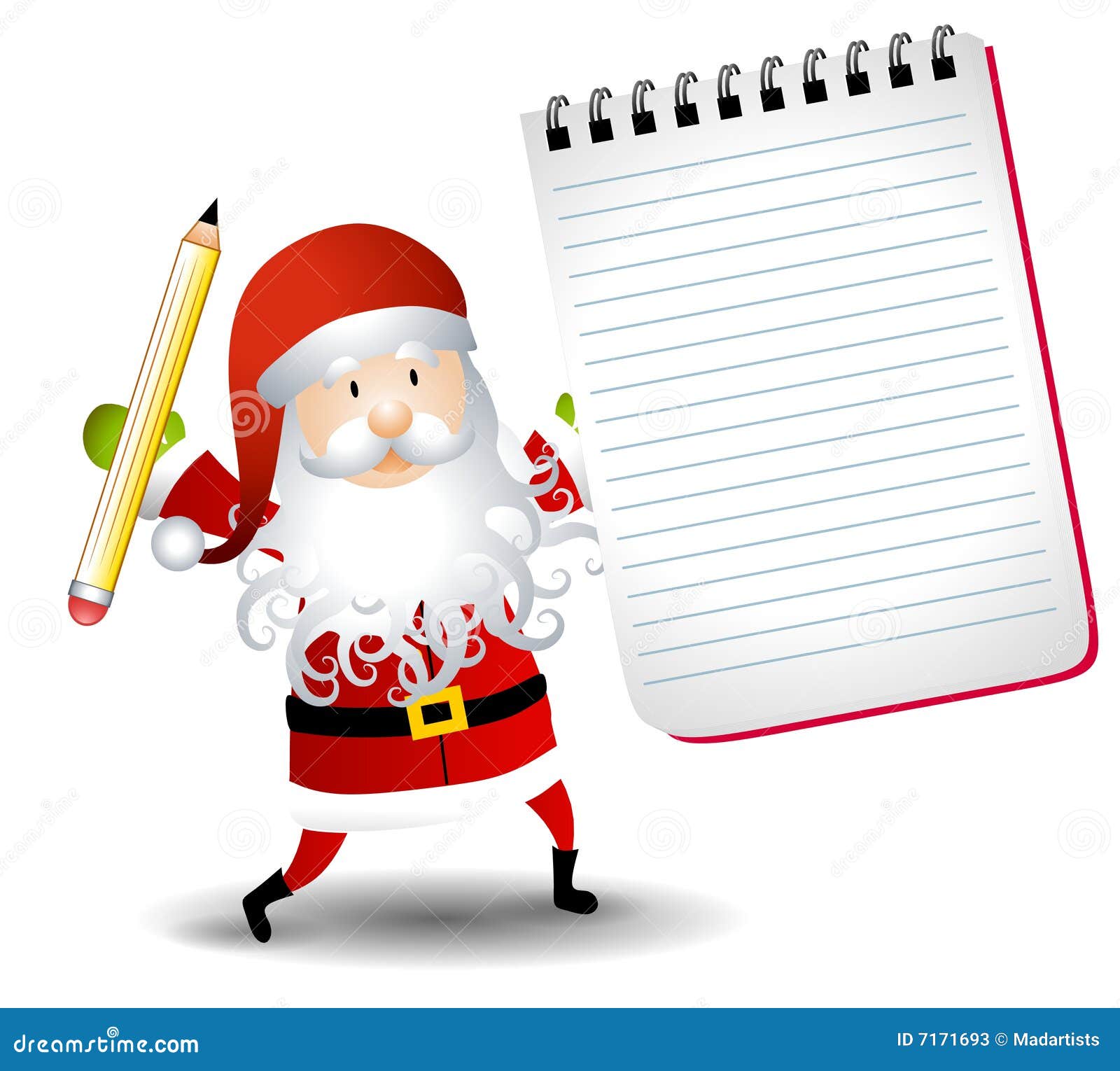 Santa Claus Notepad List 2 stock illustration. Illustration of ...