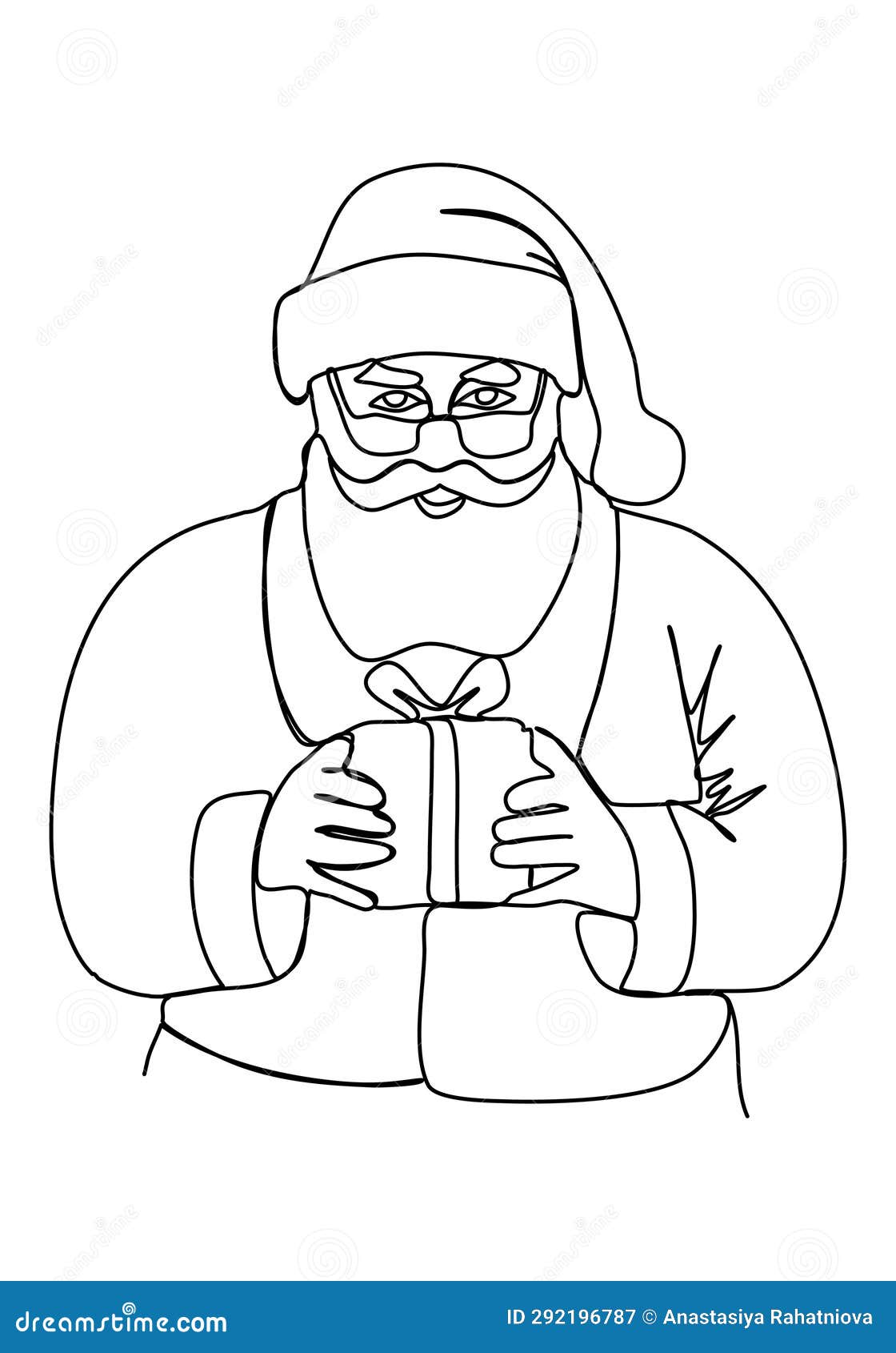 Santa Claus One Line Drawing Vector Illustration. Stock Illustration ...