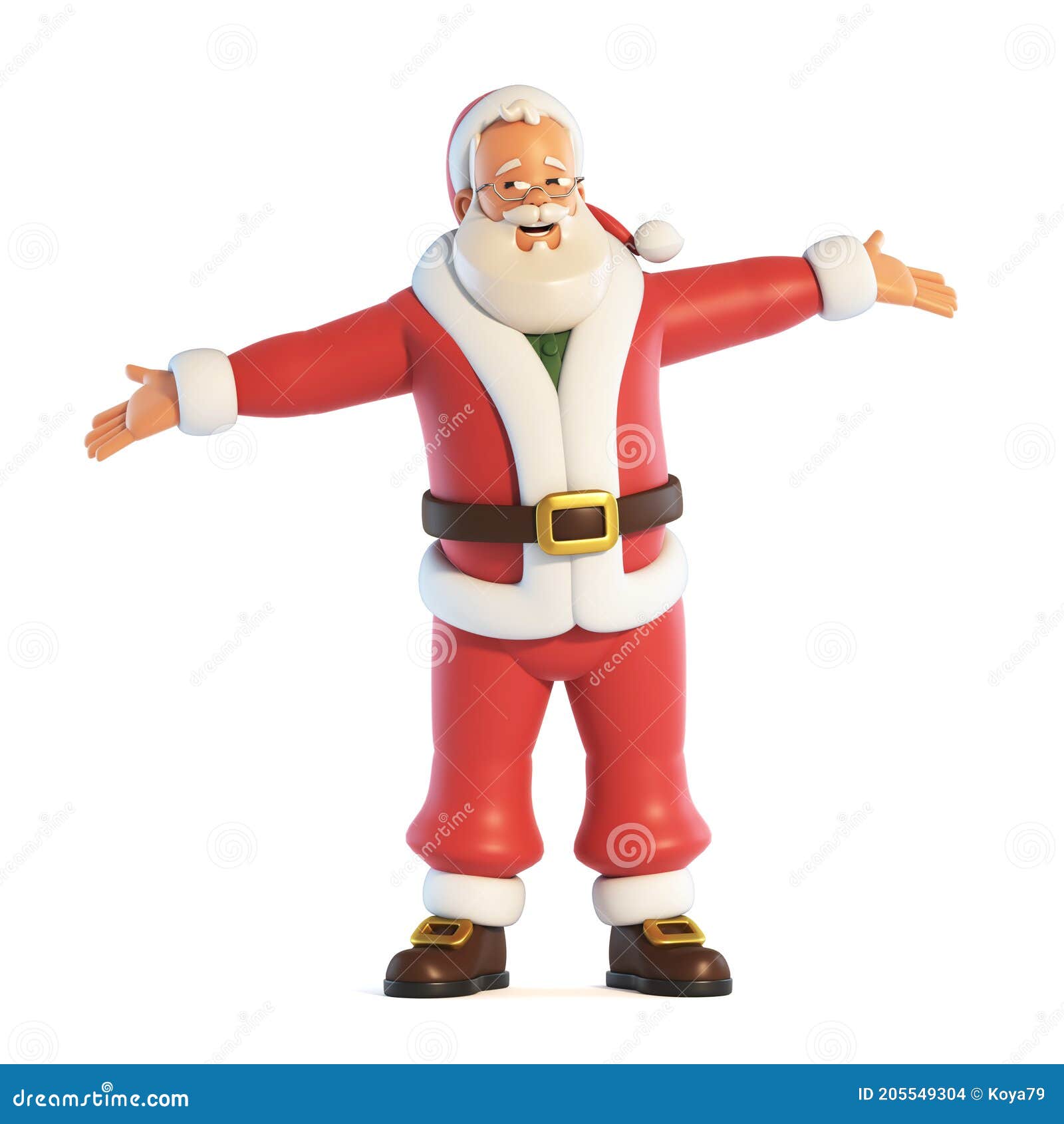 Santa Claus Open Hands Gesture Isolated on White Background 3d ...