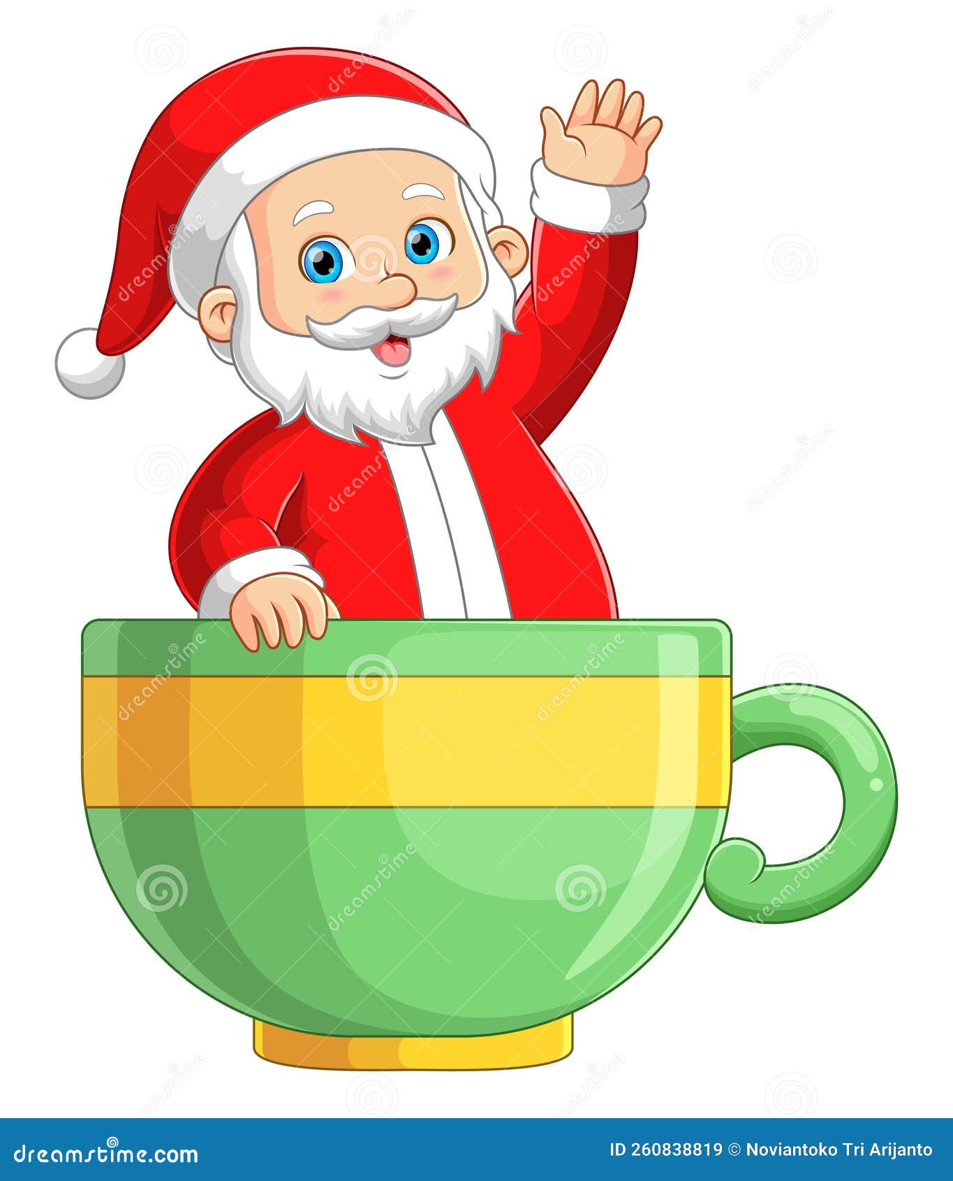 Santa Claus Out on the Big Cup Stock Vector - Illustration of december ...