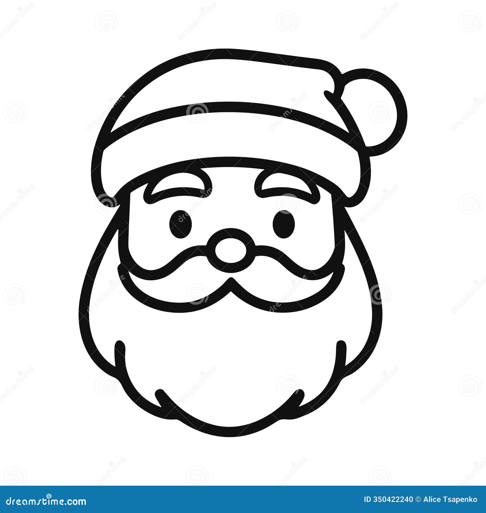 Santa Claus Outline Icon. Cute Simple Vector Element on White ...