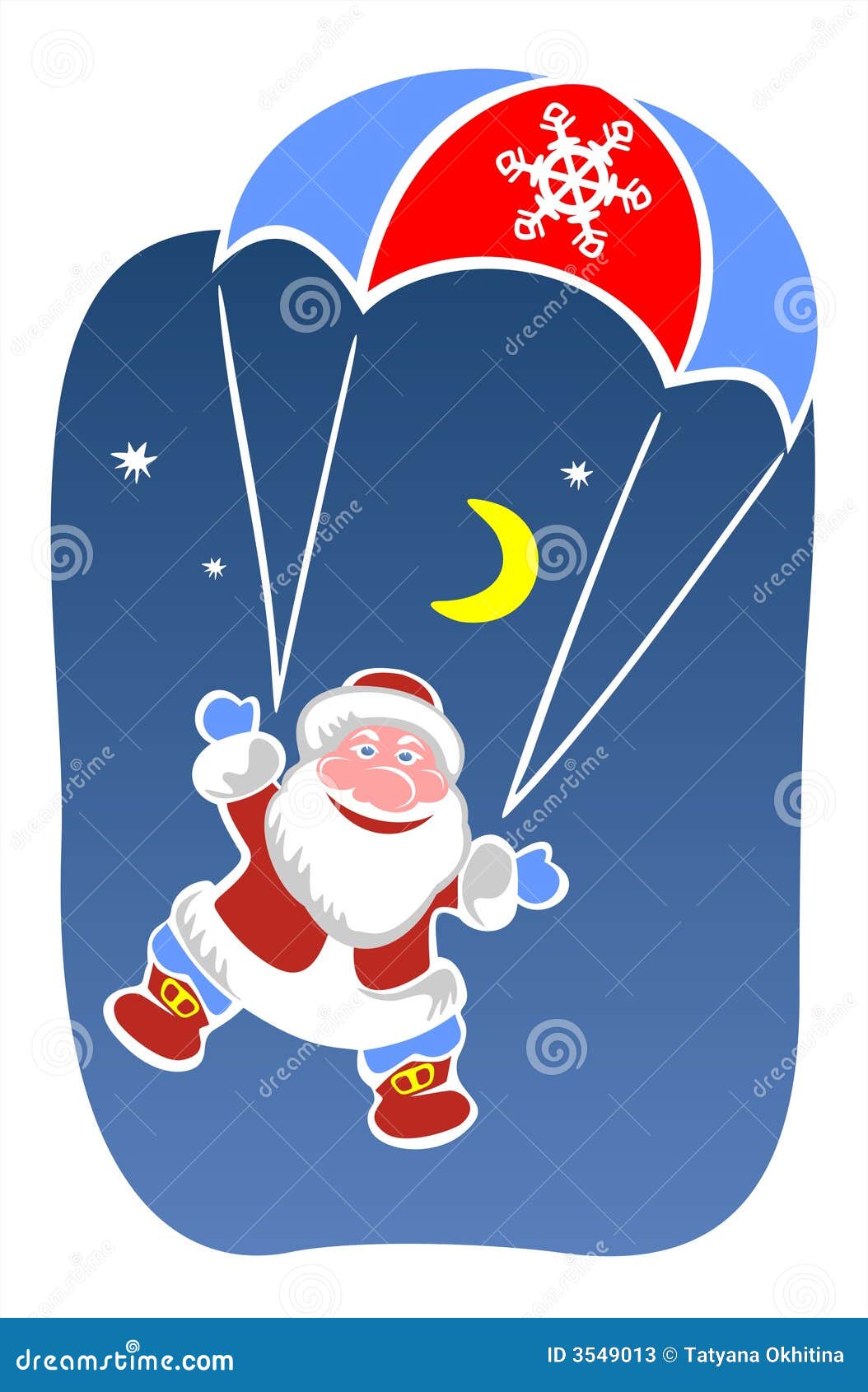 Santa claus and parachute stock vector. Illustration of symbol - 3549013