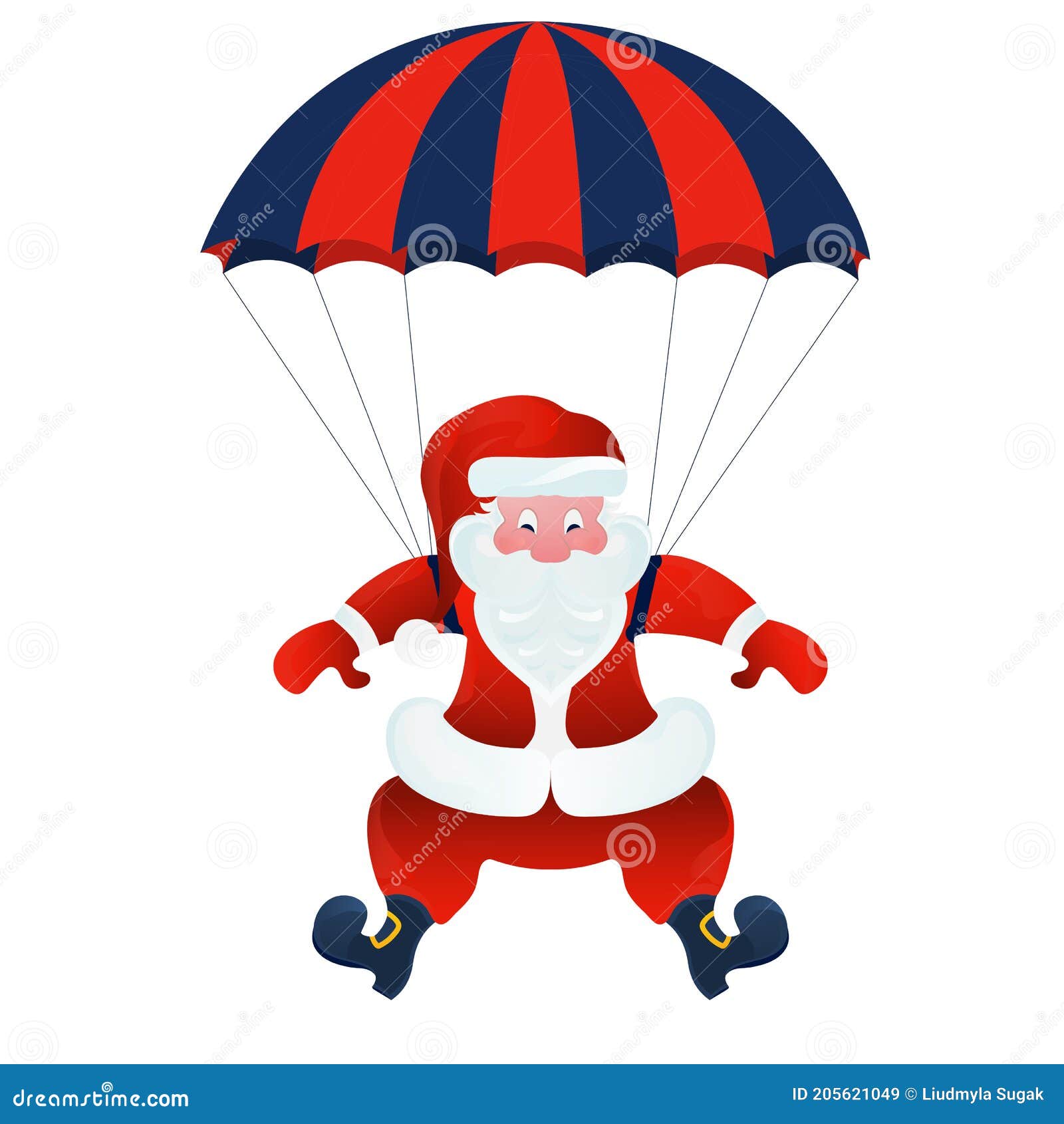 Santa Claus on a Parachute. Stock Vector - Illustration of decorative ...