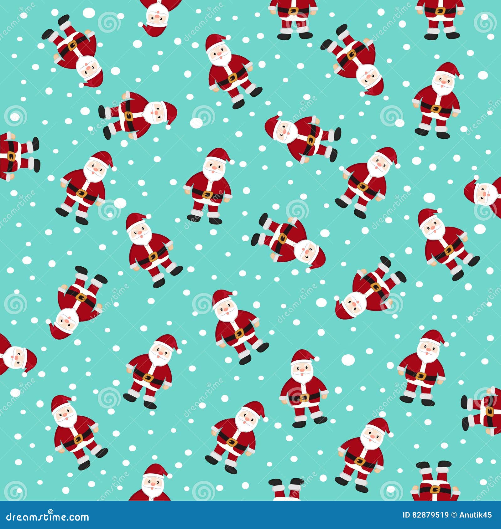 Santa Claus Pattern. Wrapping Paper Stock Vector - Illustration of ...