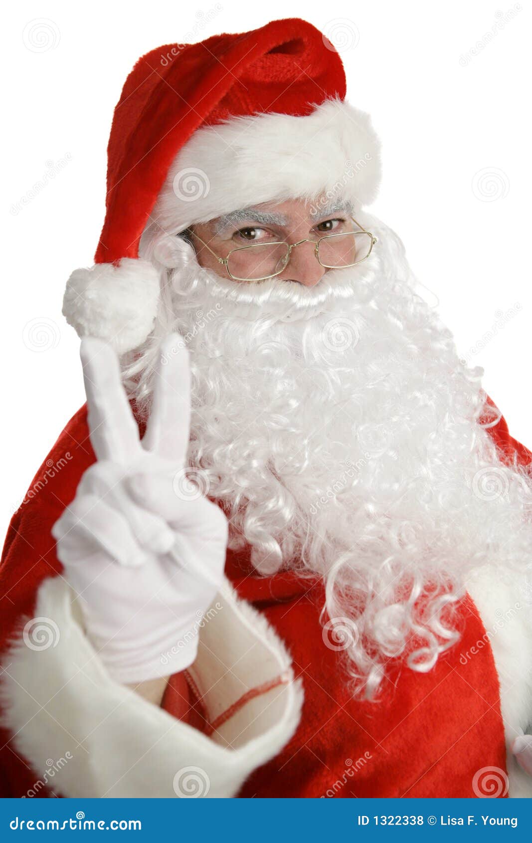 Santa Claus Peace Sign stock photo. Image of claus, christmas - 1322338