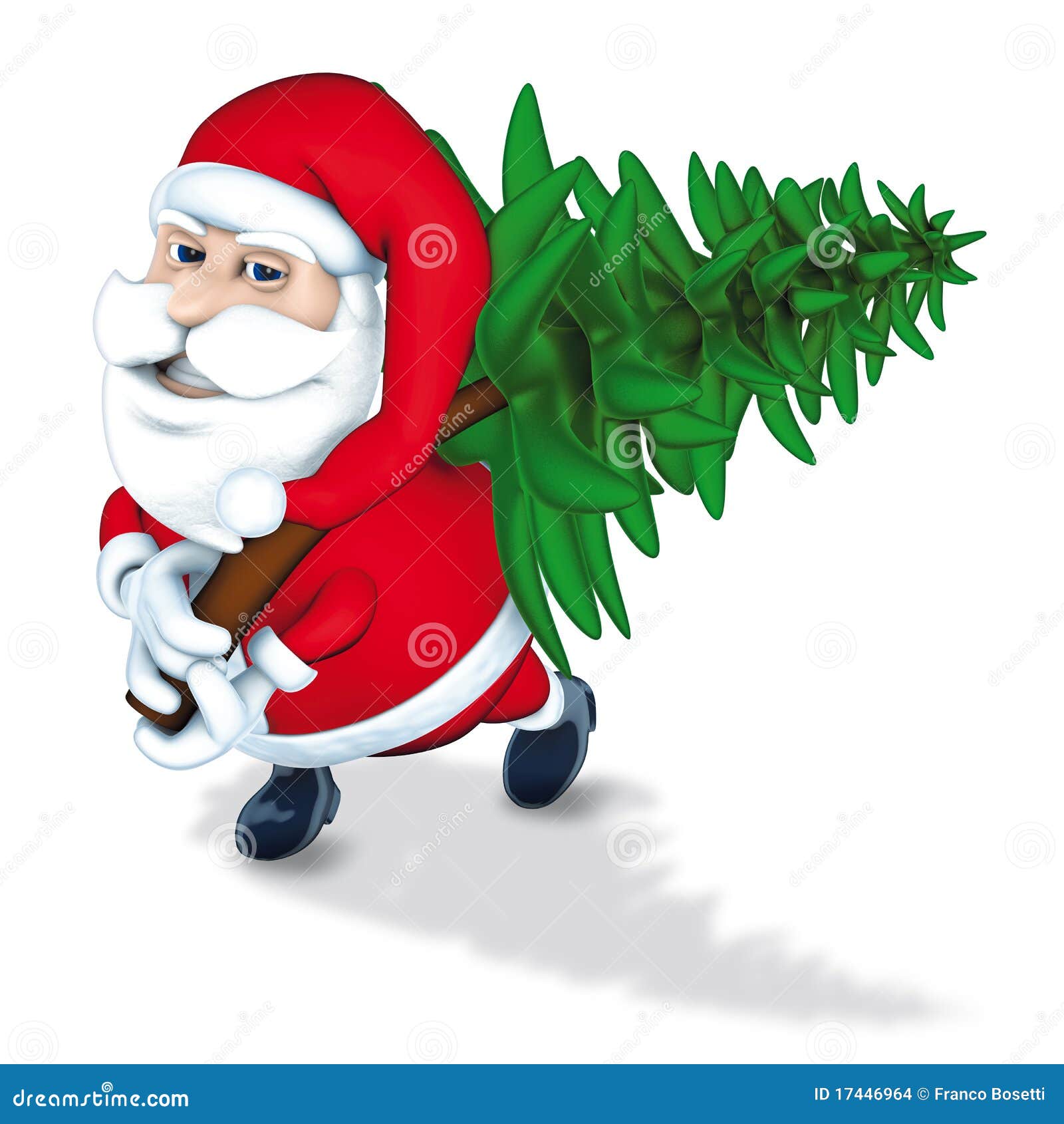 Santa Claus and pine stock illustration. Illustration of seasonal ...