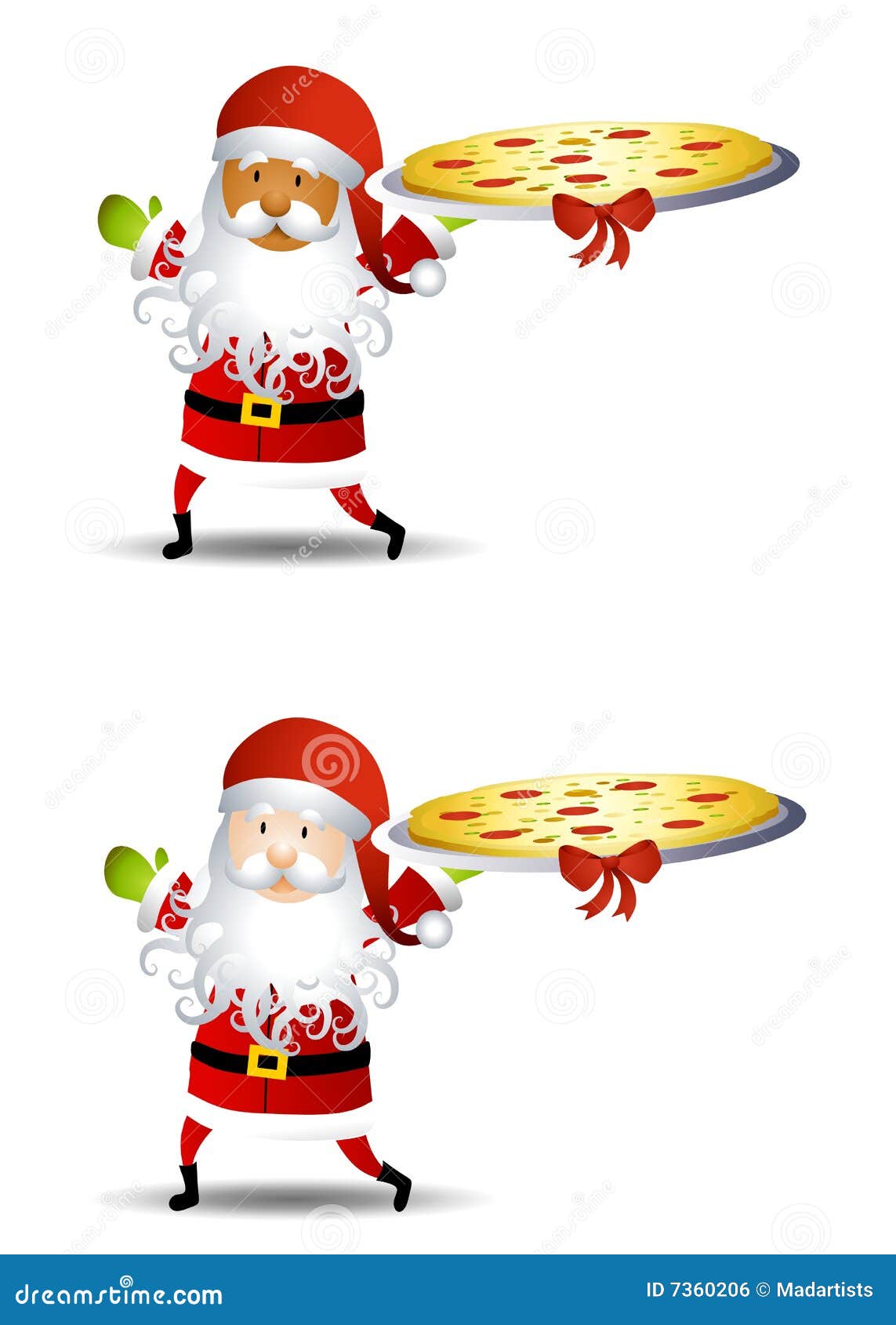 Santa Claus Pizza Platter 2 Stock Illustration - Illustration of ...