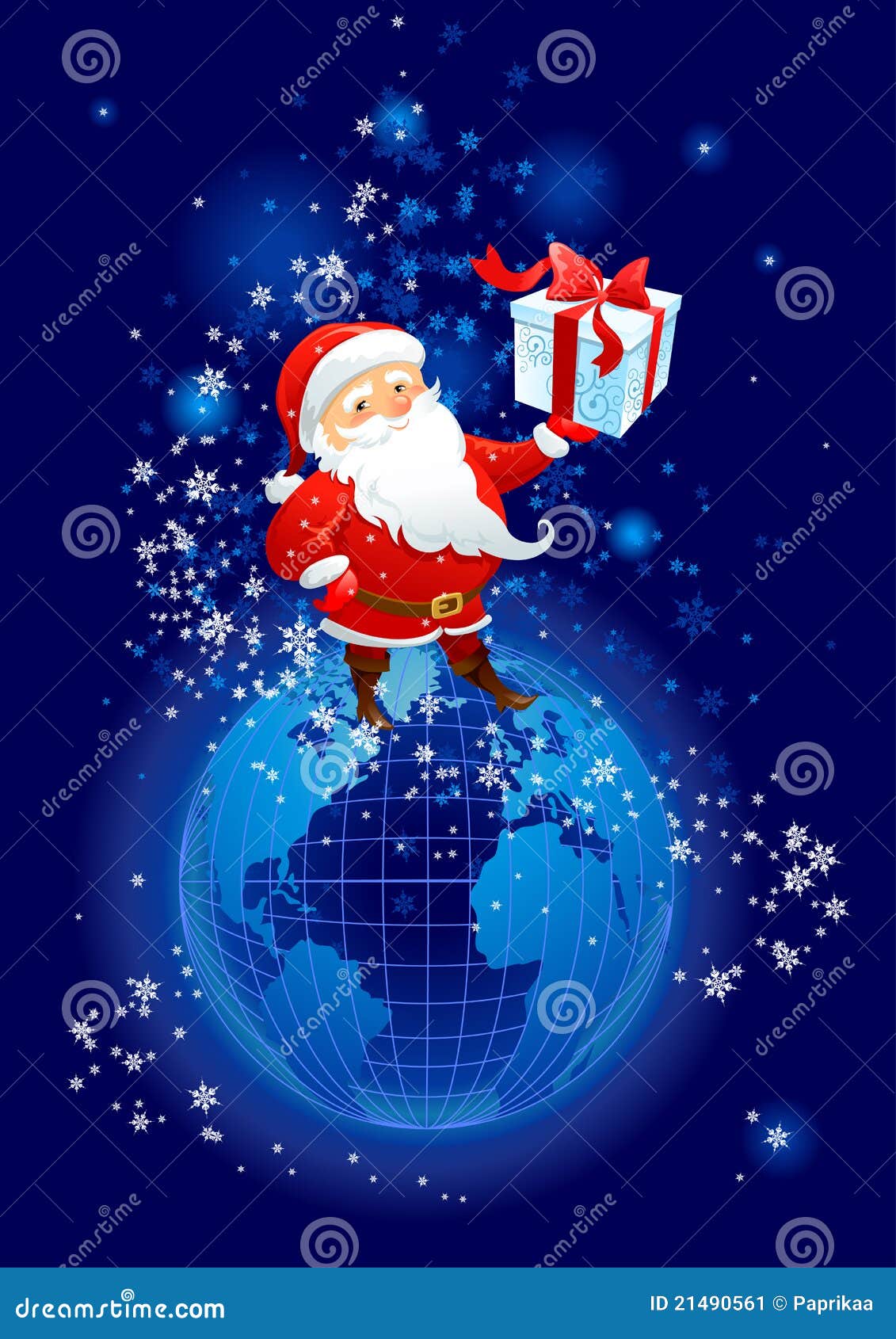 Santa With Earth Globe Stock Image | CartoonDealer.com #27998959