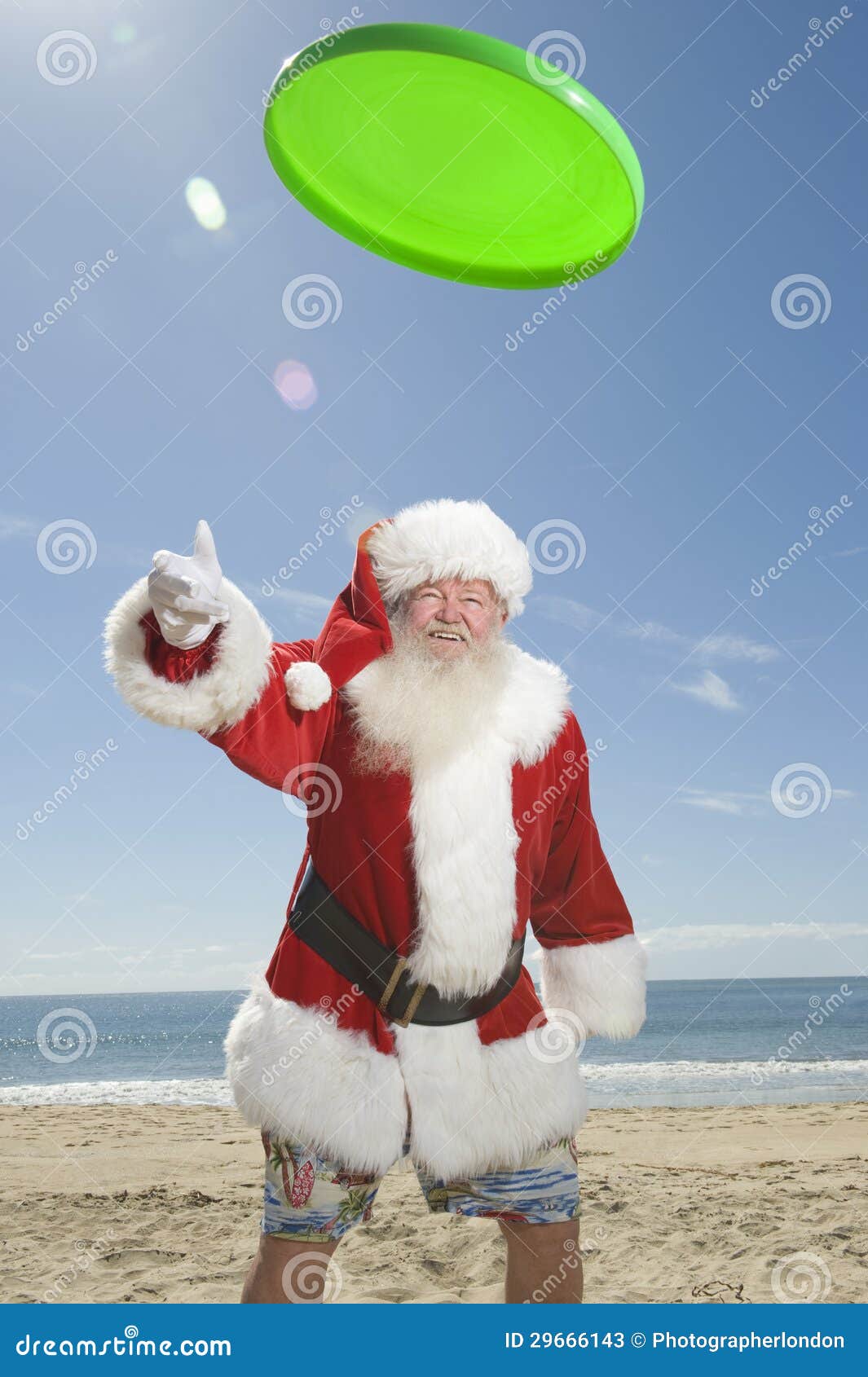 Santa Claus Playing with Flying Disc Stock Image - Image of leisure ...