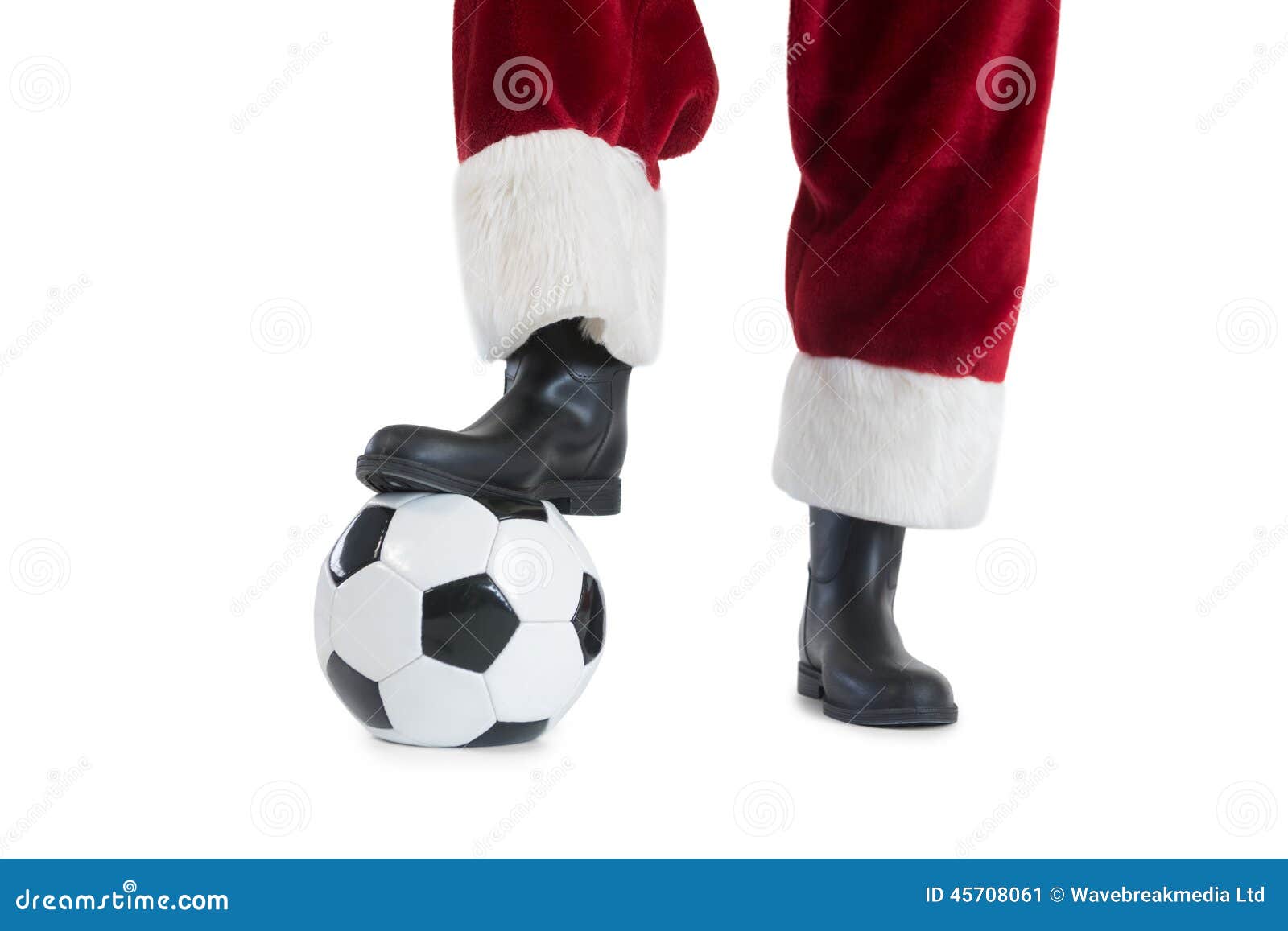 Santa Claus is Playing Soccer Stock Image - Image of festivity, outfit ...