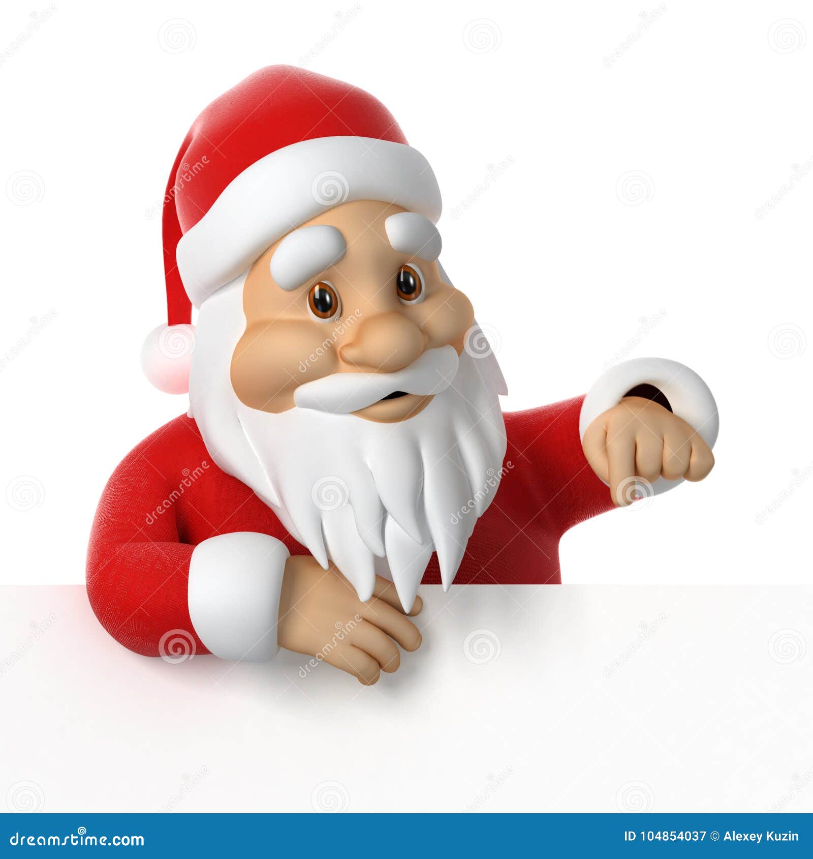 Santa Claus pointing down stock illustration. Illustration of season ...