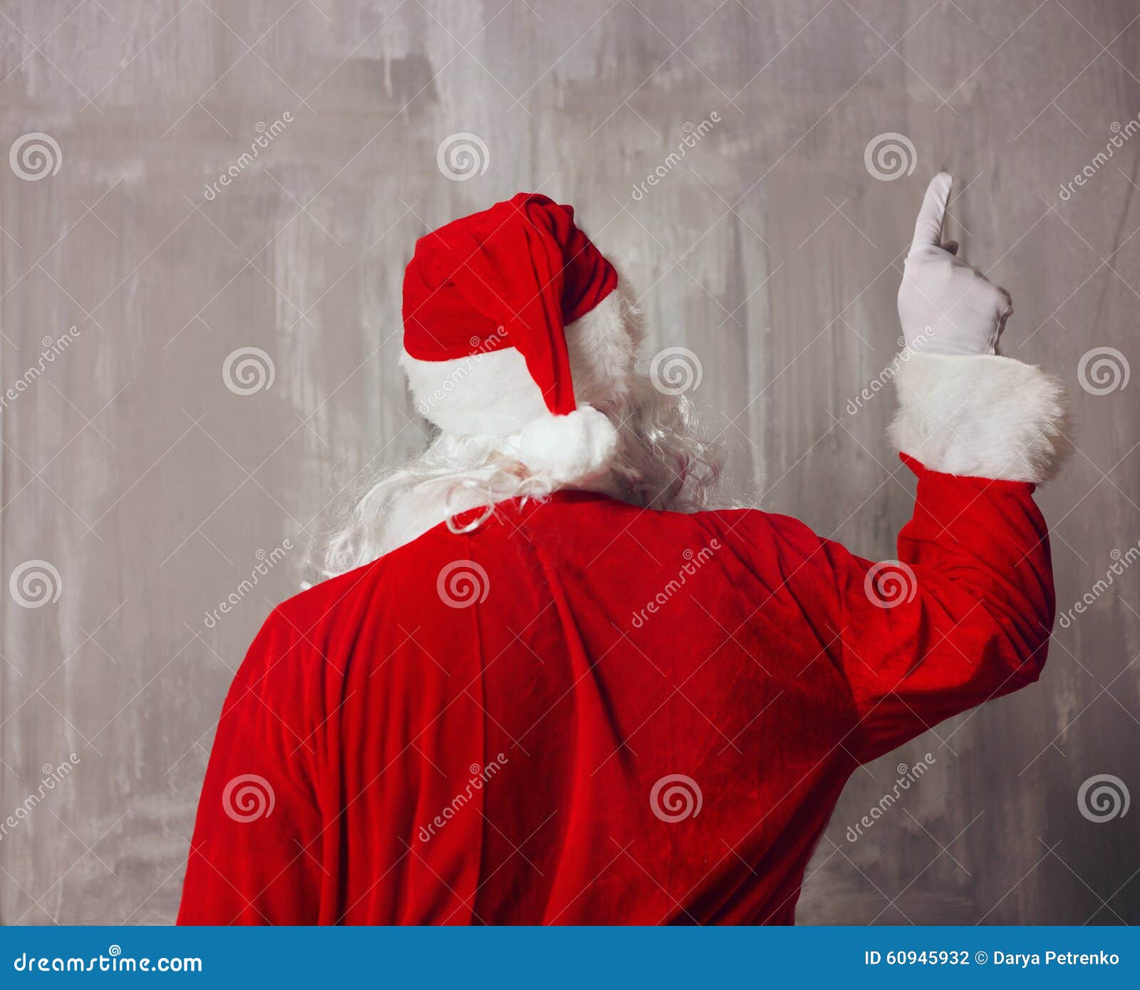 Santa Claus Pointing and Rear View Stock Photo - Image of face, hand ...