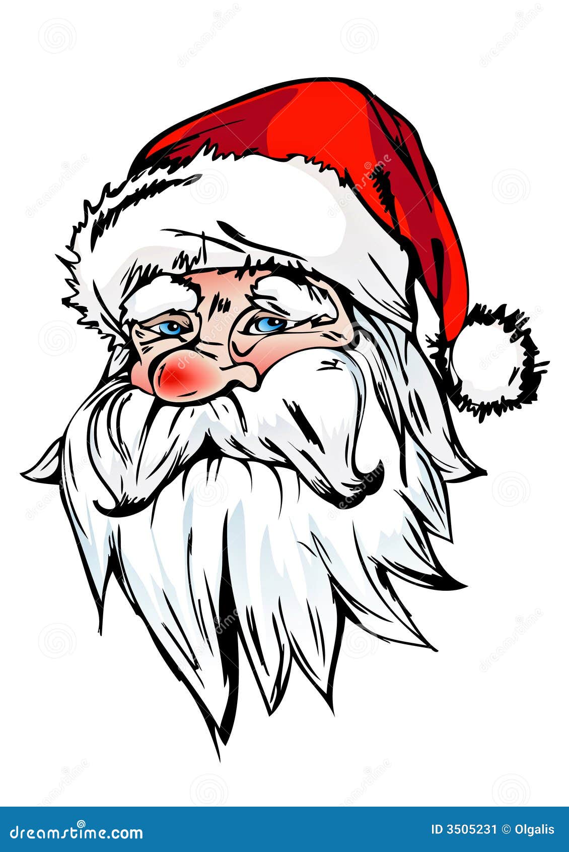 Santa Claus portrait stock vector. Illustration of festival - 3505231