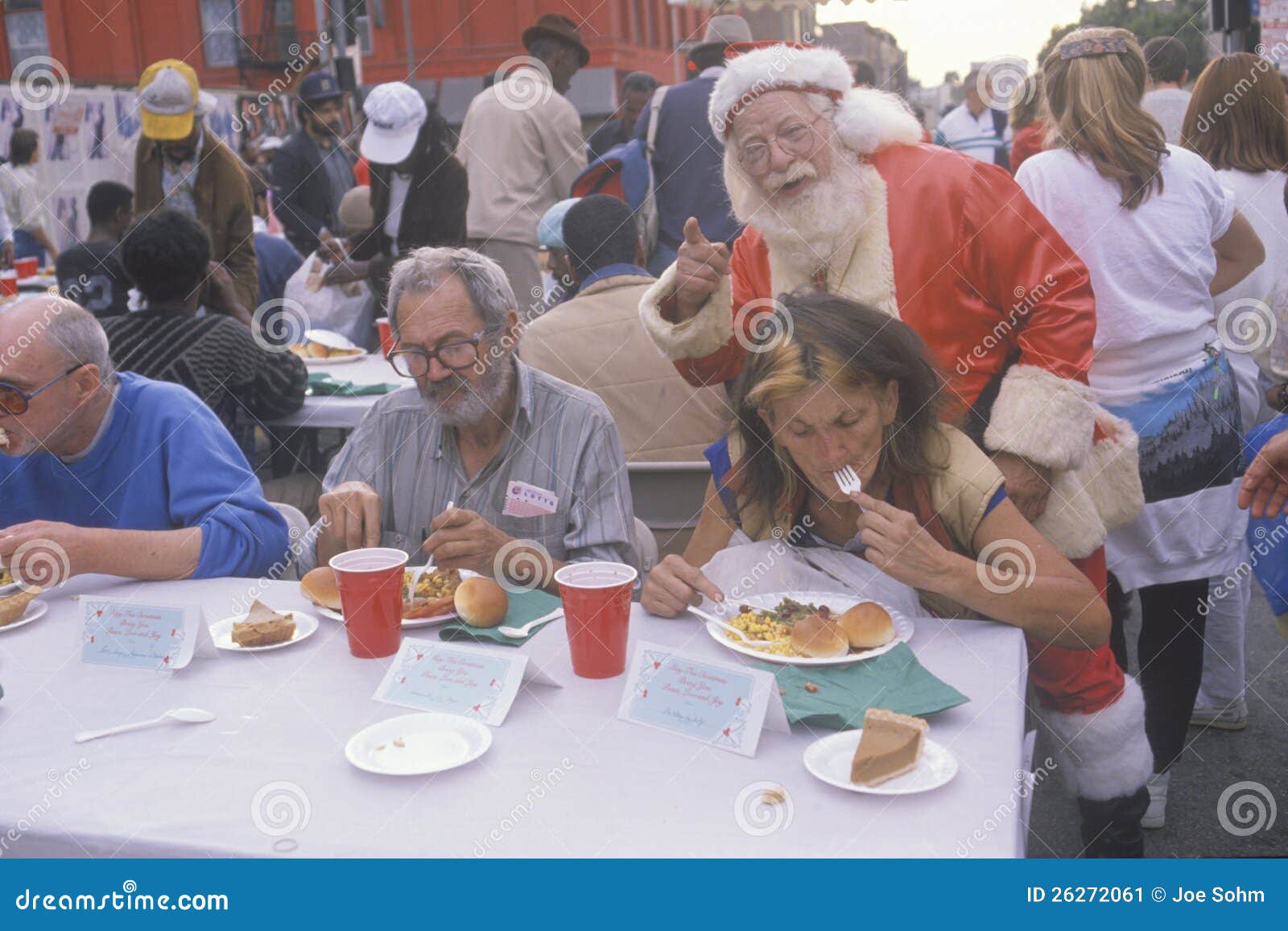 Santa Claus Posing with the Homeless Editorial Photo - Image of ...
