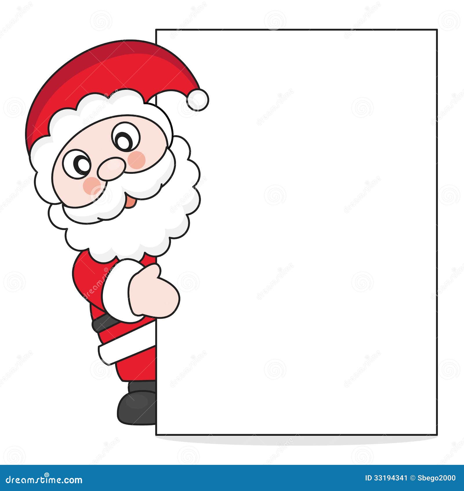 Santa Claus with poster stock vector. Illustration of cartoon - 33194341