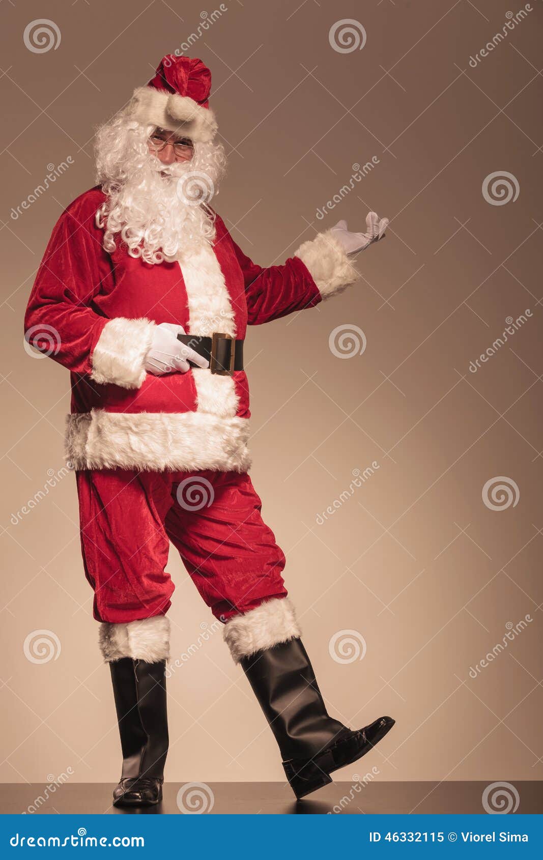 Santa Claus Presenting Something on His Left Stock Image - Image of ...