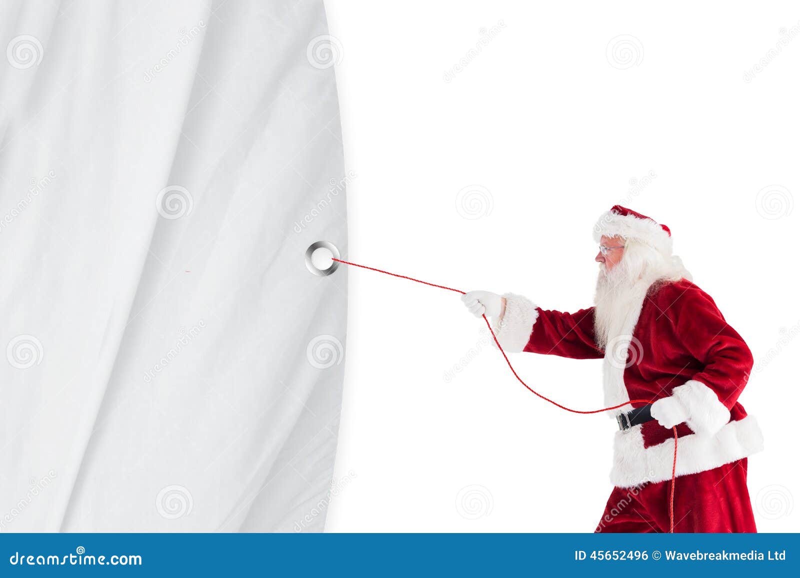 Santa claus pulling a rope stock photo. Image of revealing - 45652496