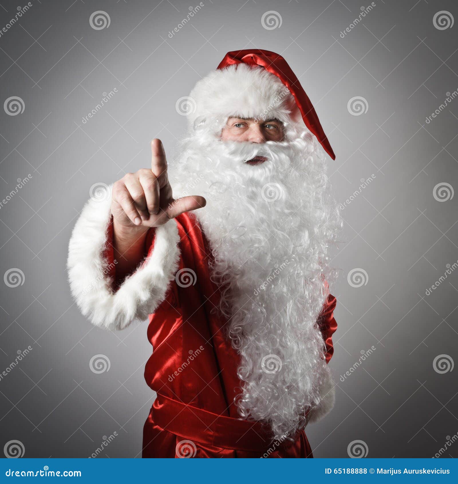 Santa Claus Pushing the Button Stock Photo - Image of internet ...