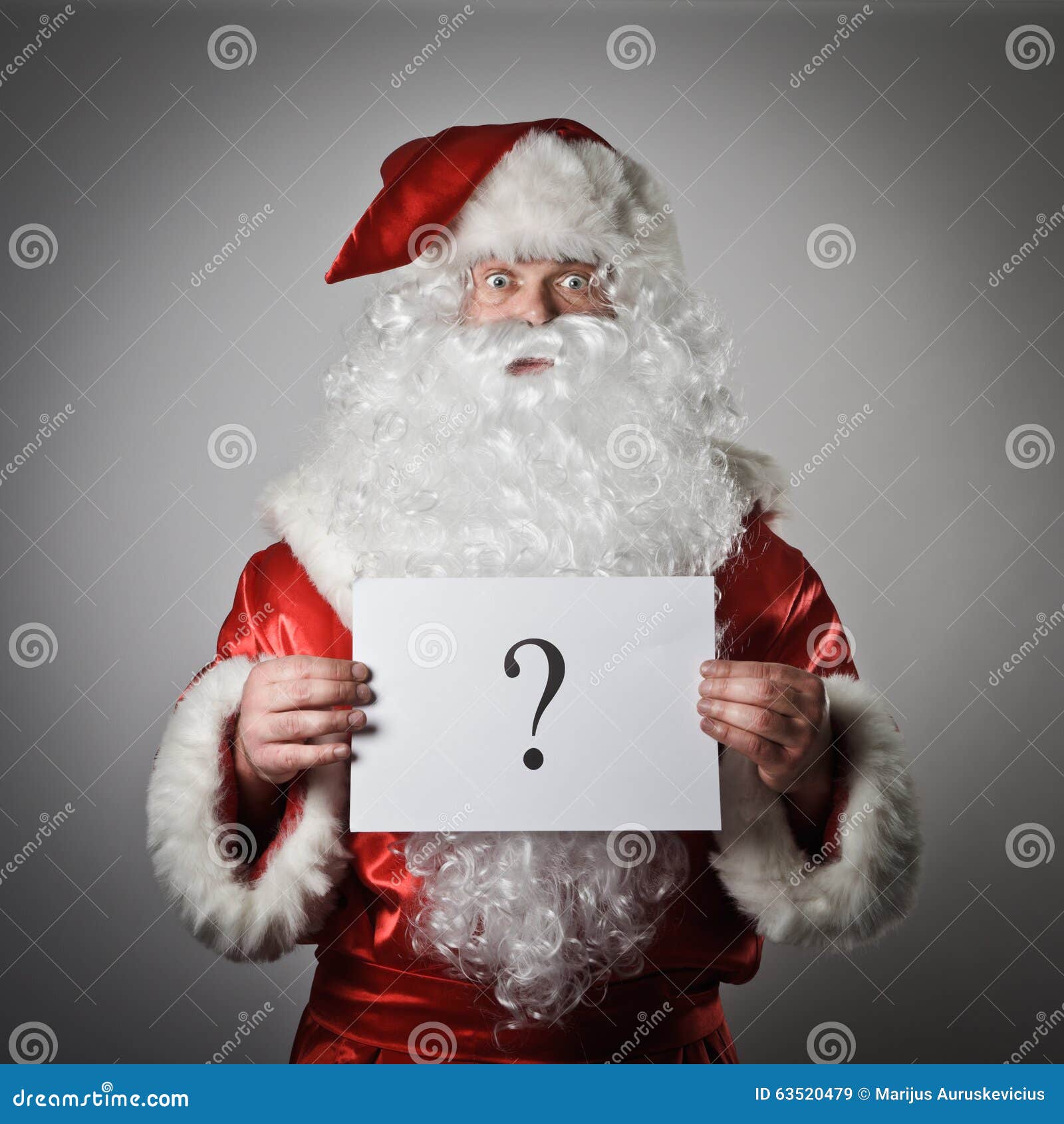 Santa Claus and Question-mark Stock Image - Image of obscurity, claus ...