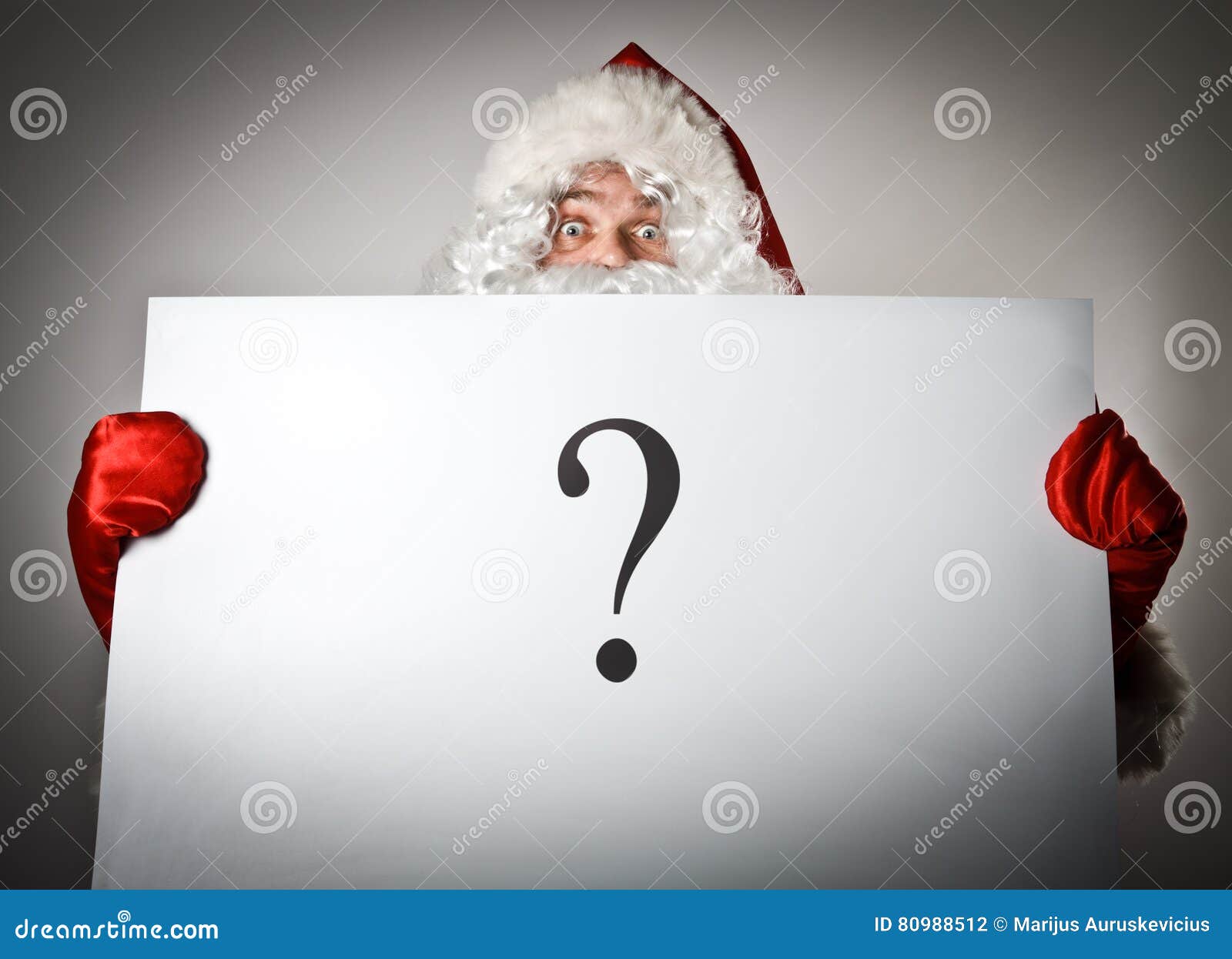Santa Claus and Question-mark Stock Photo - Image of paper, learn: 80988512