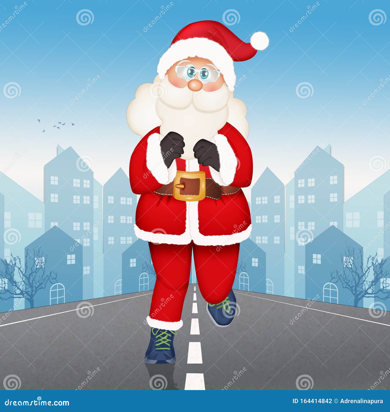 Santa Claus race stock illustration. Illustration of holidays - 164414842