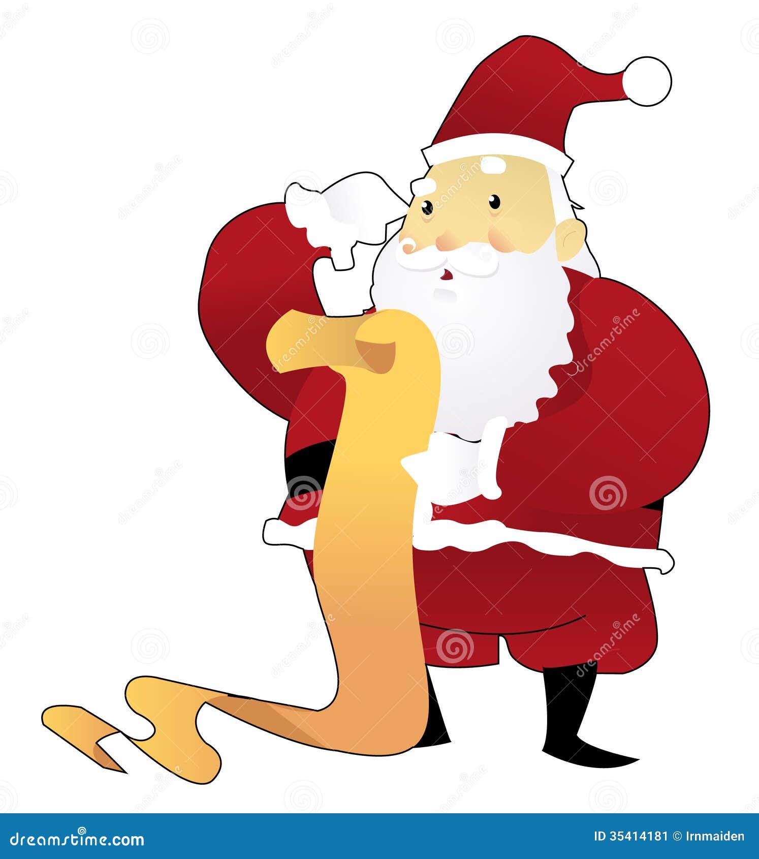 Santa Claus Reading through List Stock de ilustración - Ilustración de ...
