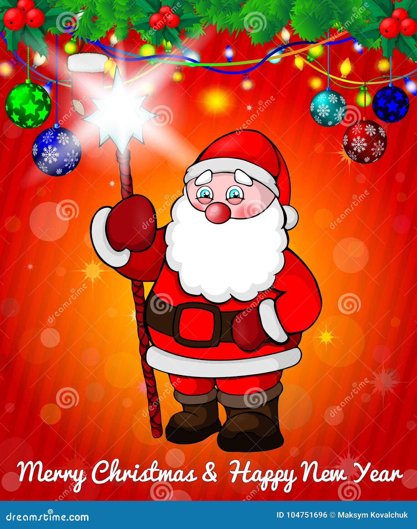 Santa Claus on Red Background. Stock Vector - Illustration of file ...