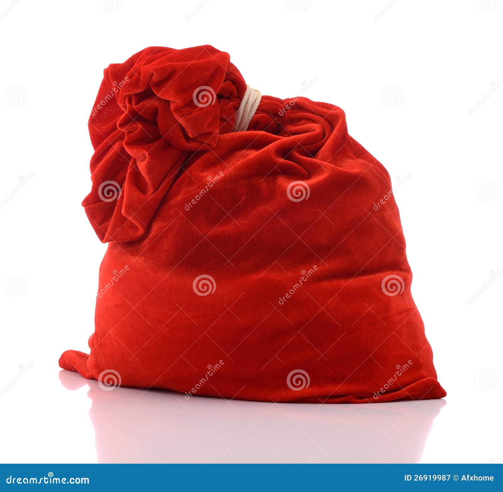 Santa Claus Red Bag Full, on White Background Stock Image - Image of ...