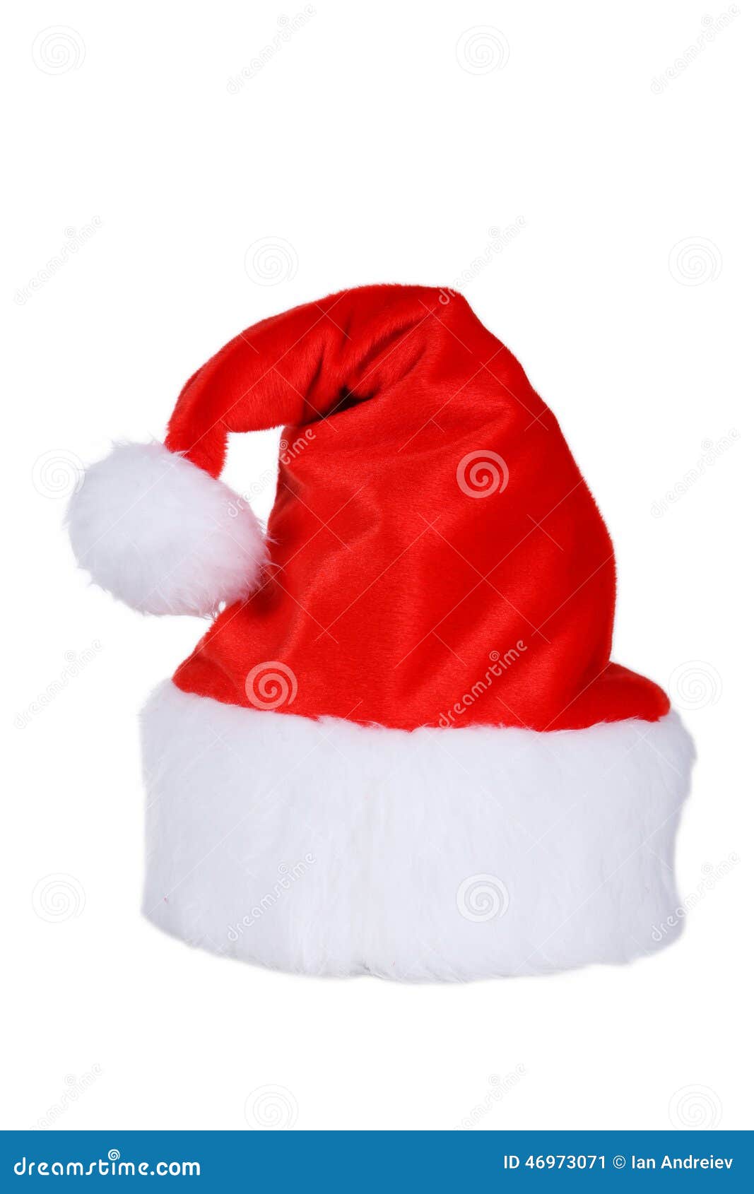 Santa Claus Red Hat Isolated on White. Stock Image - Image of furry ...